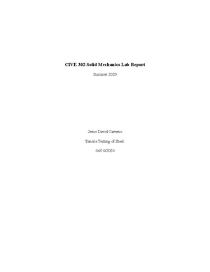 Sample lab 3 - Lab report for concrete mix design - Lab Report N ...