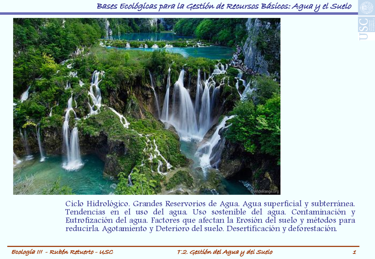 Tema 2 - Bases para la de Recursos Agua y el Suelo Ciclo Grandes ...