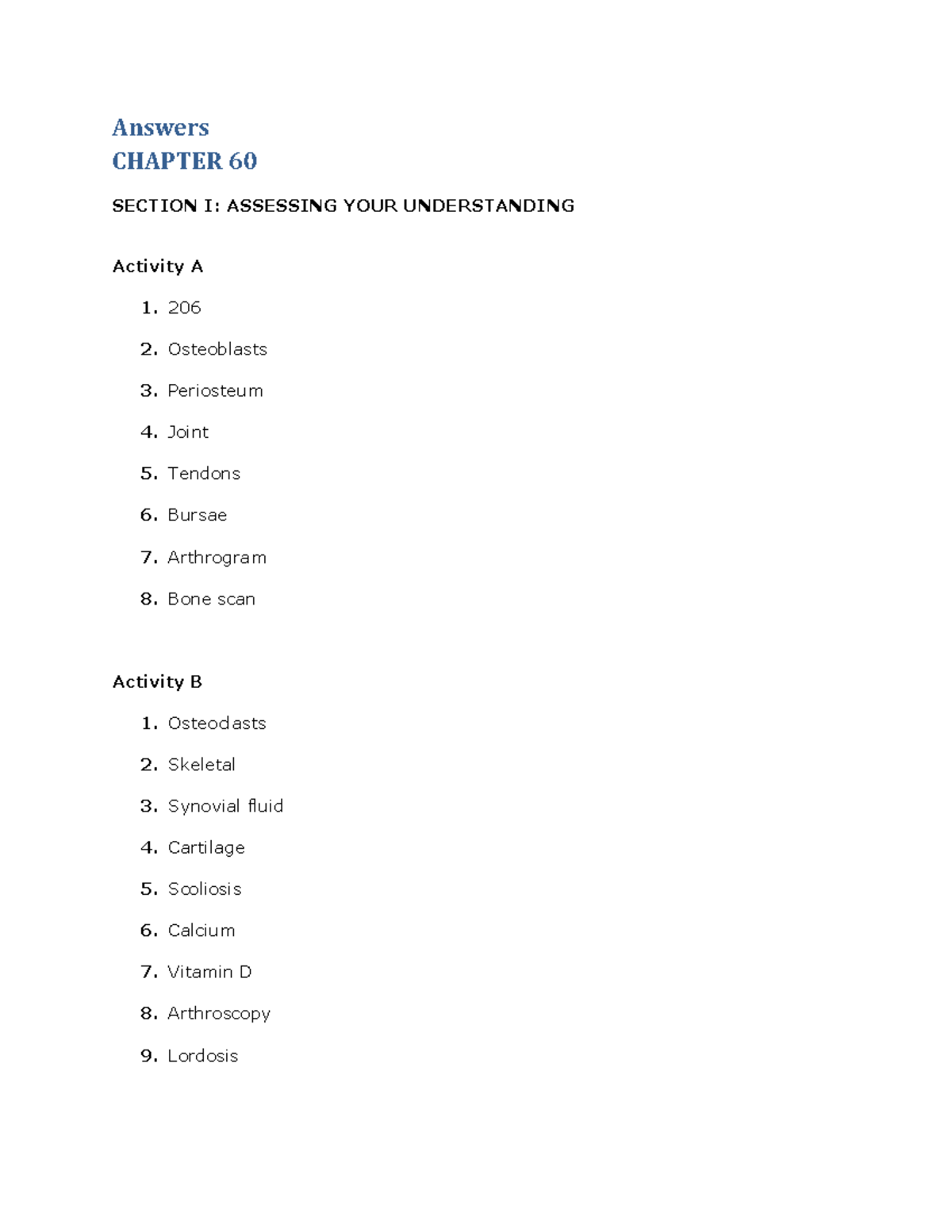 AWQ Chapter 60 - ch 60 nclex questions - Answers CHAPTER 60 SECTION I ...