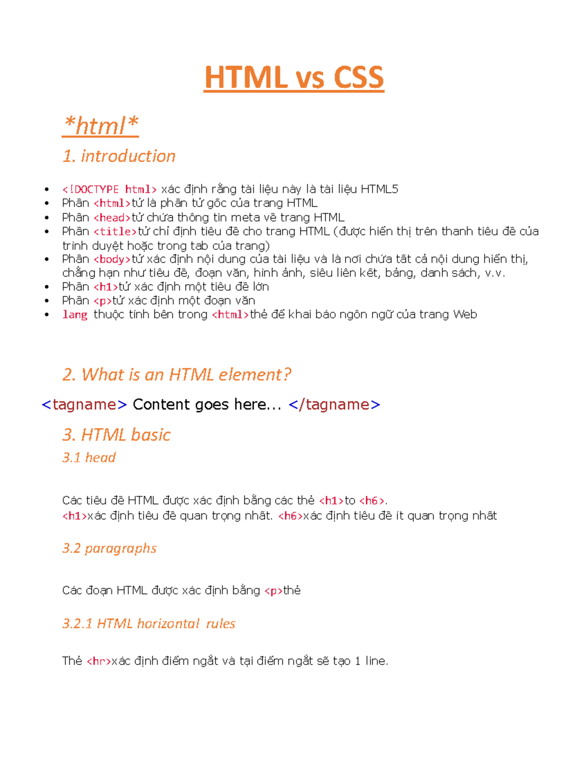 HTML vs CSS - ádfasd - HTML vs CSS html 1. introduction xác định rằng ...