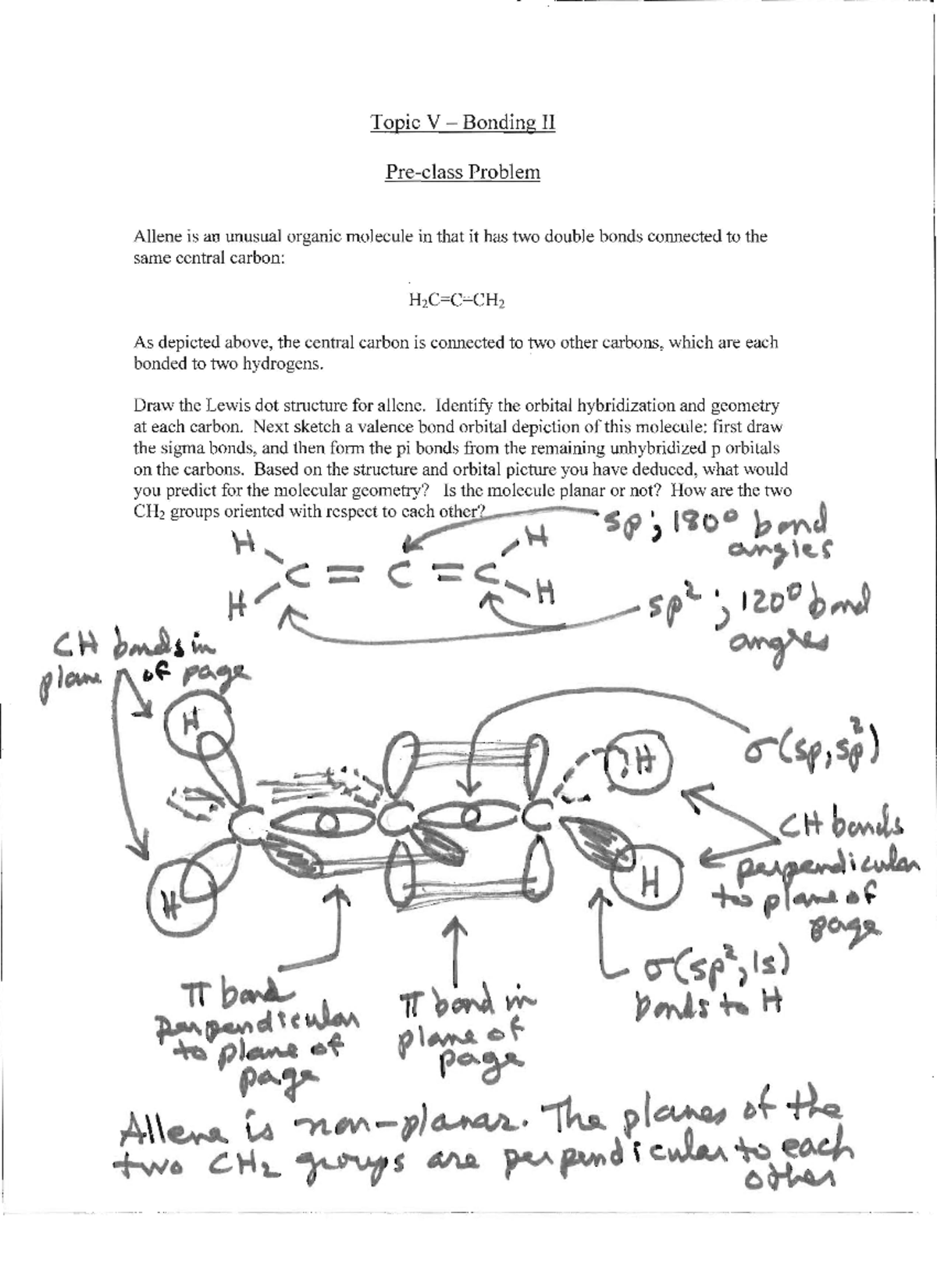 Topic V Bonding II pre AK - Topic V - Bonding II Pre-class Problem ...