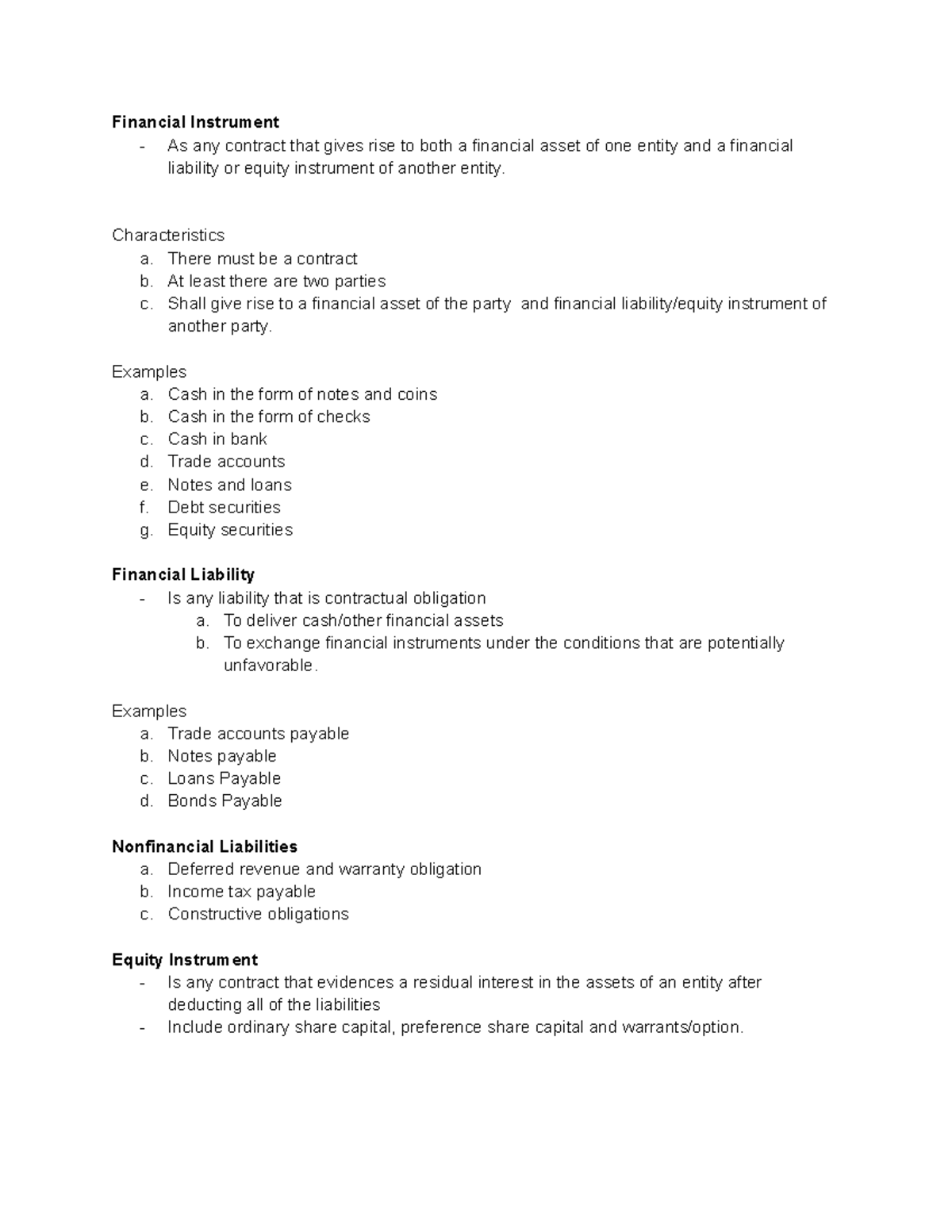 Compound Financial Instrument - Financial Instrument - As any contract ...