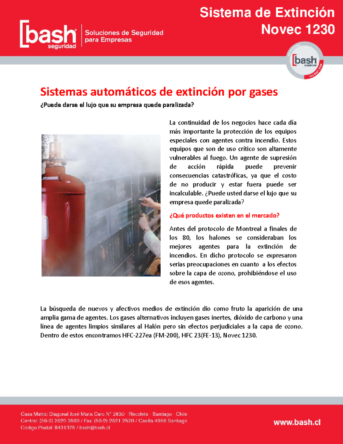 Presentacion Novec 1230 - Sistema de Extinción Novec 1230 Sistemas automáticos de extinción por ...