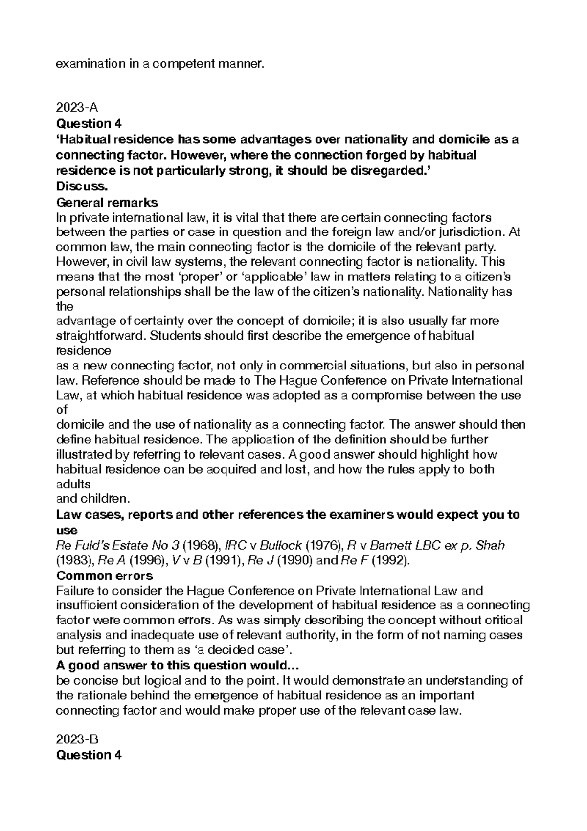 Essay:prop domicile - questions - examination in a competent manner ...
