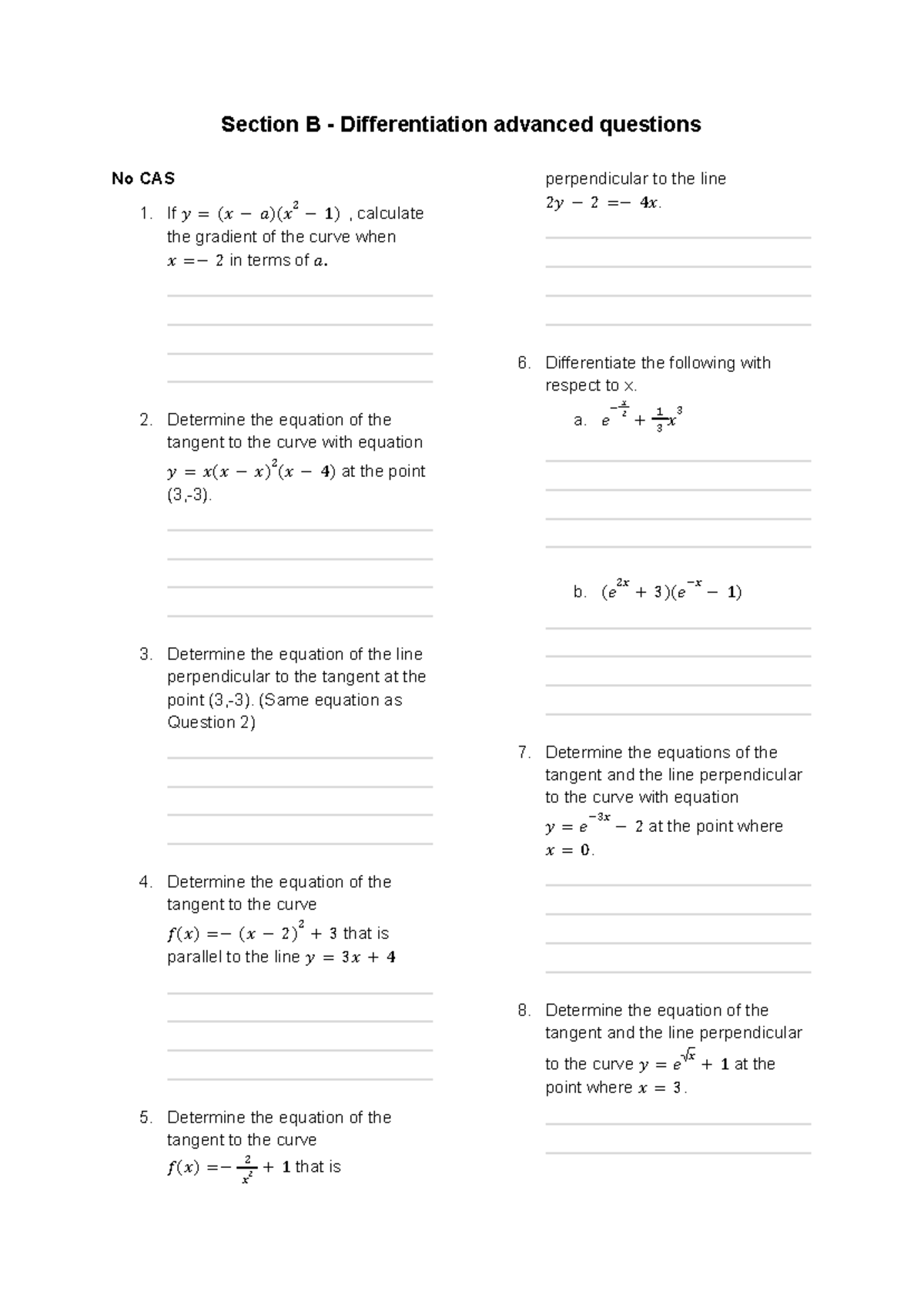 Section B - Differentiation advanced questions - If 𝑦 = (𝑥 − 𝑎)(𝑥 ...