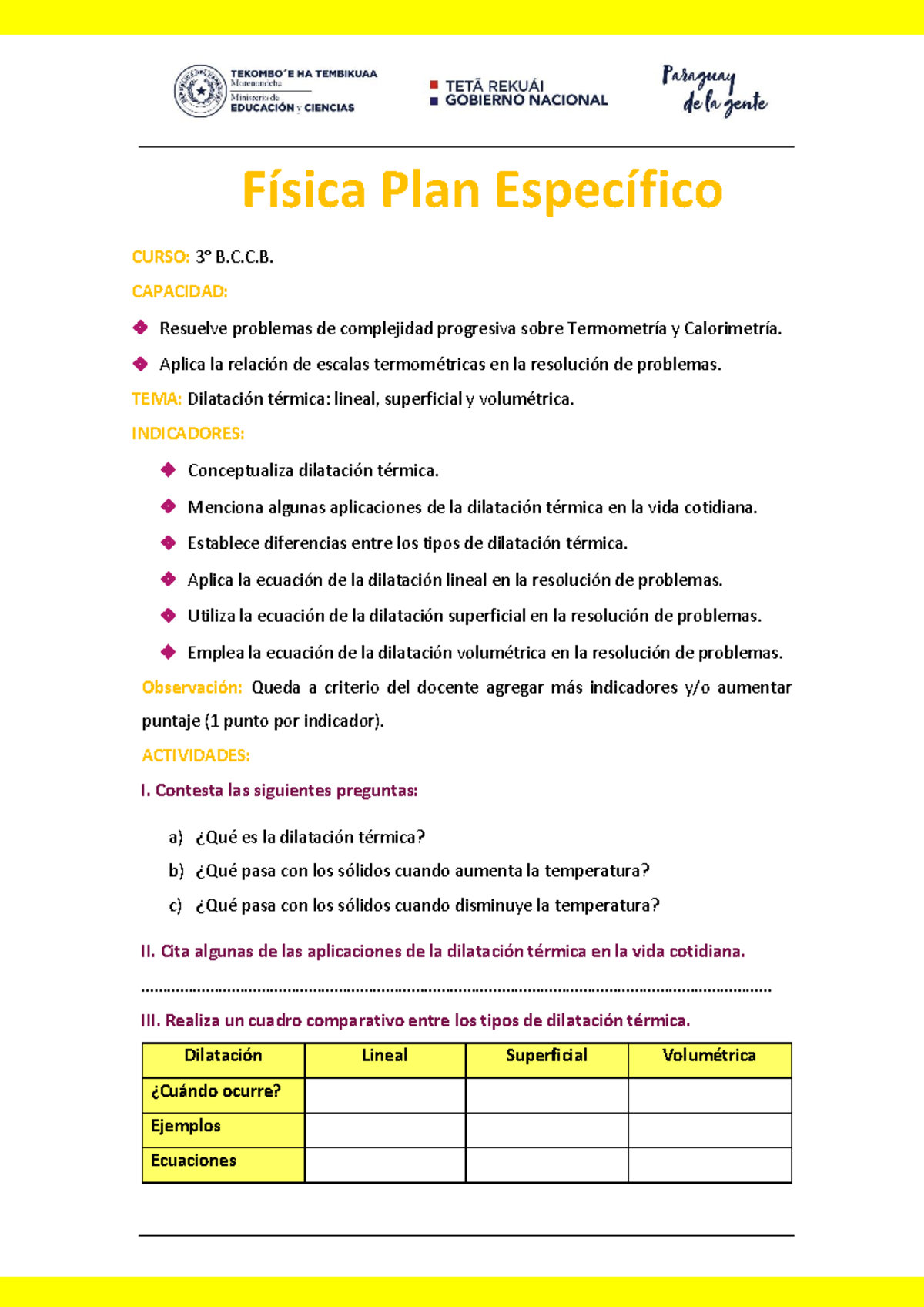 Física 3er - CURSO: 3° B.C.C. CAPACIDAD: Resuelve problemas de ...