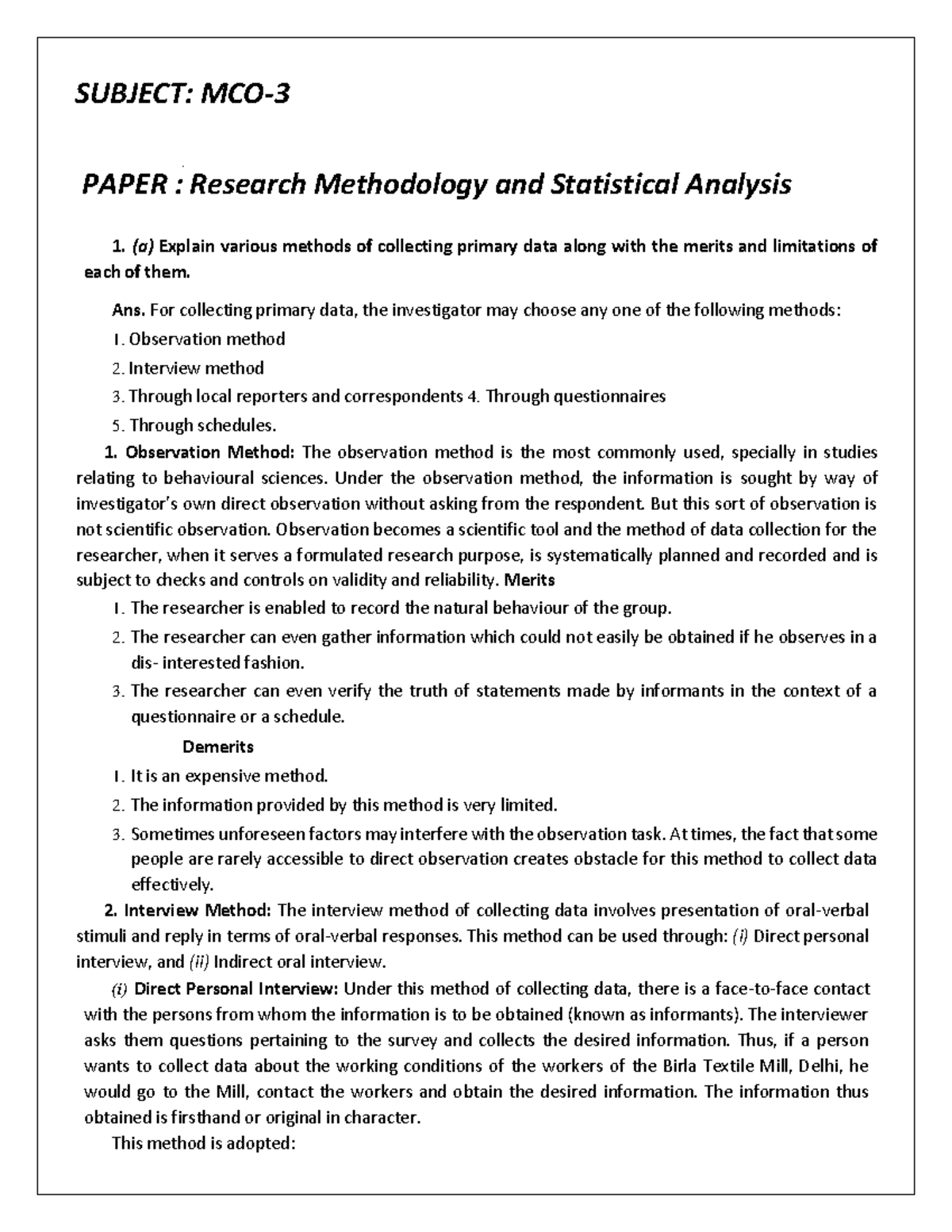 Mco-3 - This lecture notes is very helpful for our exam preparation ...