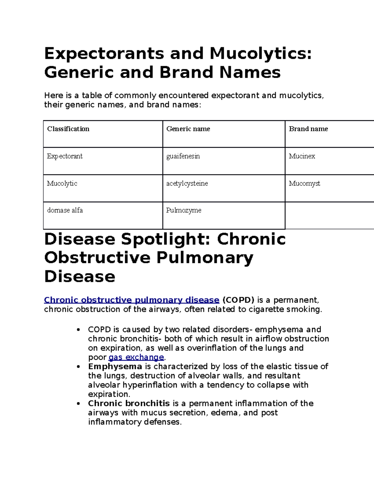 Expectorants and Mucolytics - Expectorants and Mucolytics: Generic and ...