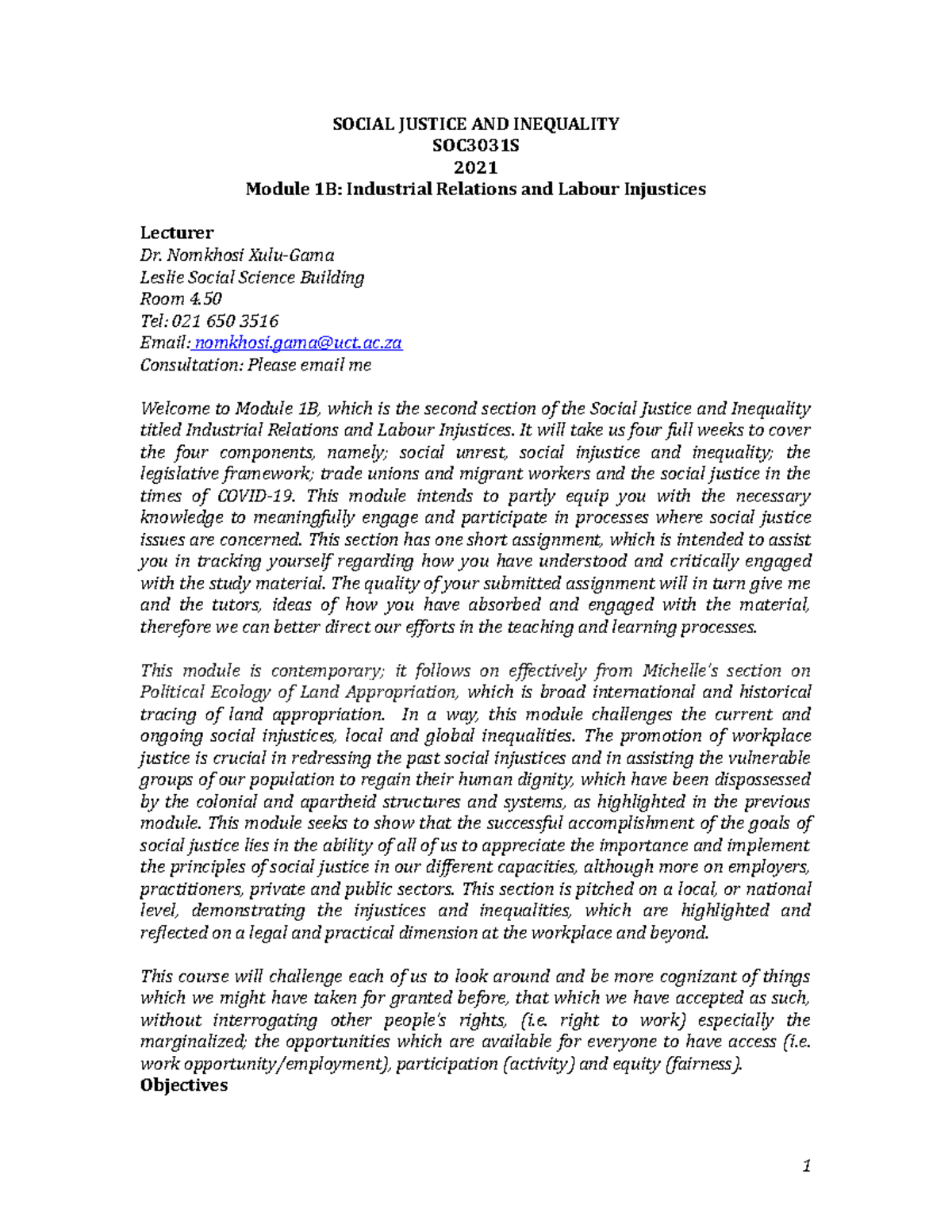 Course+Outline+SOC3031S+Industrial+Relations+and+Labour+Injustices ...