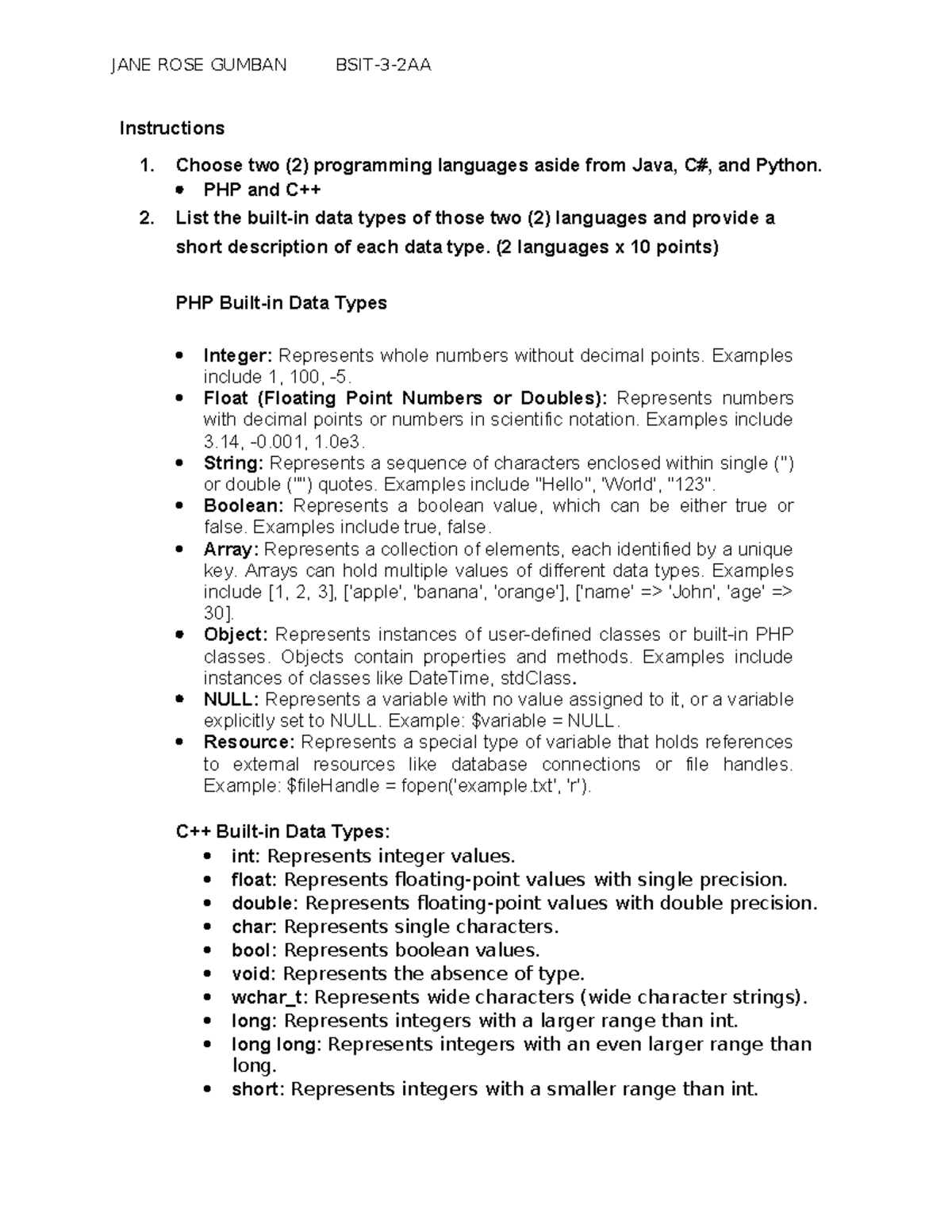 Gumban Hands ON 05 Activity 1 - JANE ROSE GUMBAN BSIT-3-2AA Instructions 1. Choose two (2) - Studocu