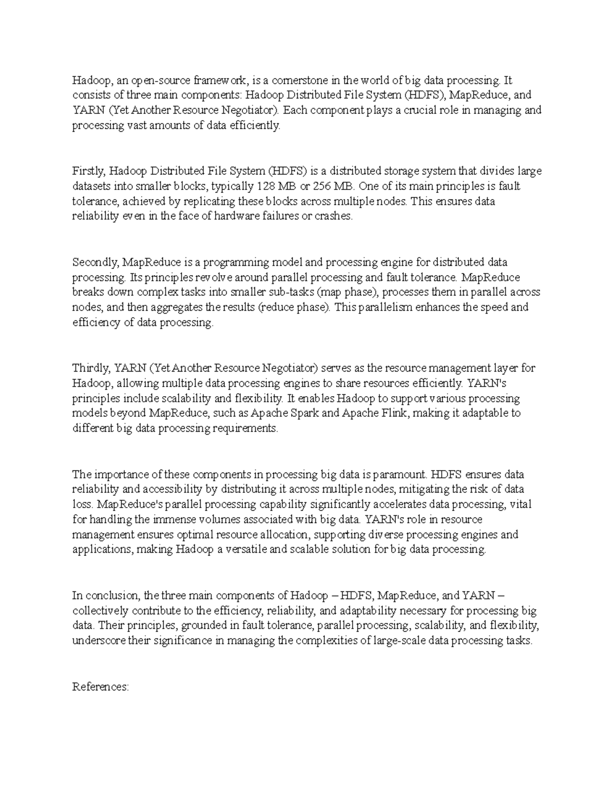 Big Data assignment 2 - Hadoop, an open-source framework, is a cornerstone in the world of big ...