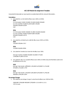 ACC 318 Module Four Assignment Template - ACC 318 Module Four ...