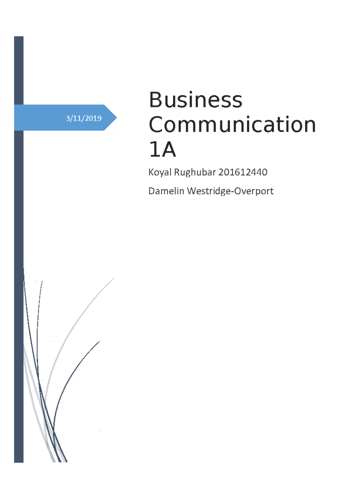 Business Communication Printable - 3/11/ Business Communicatio n 1A ...