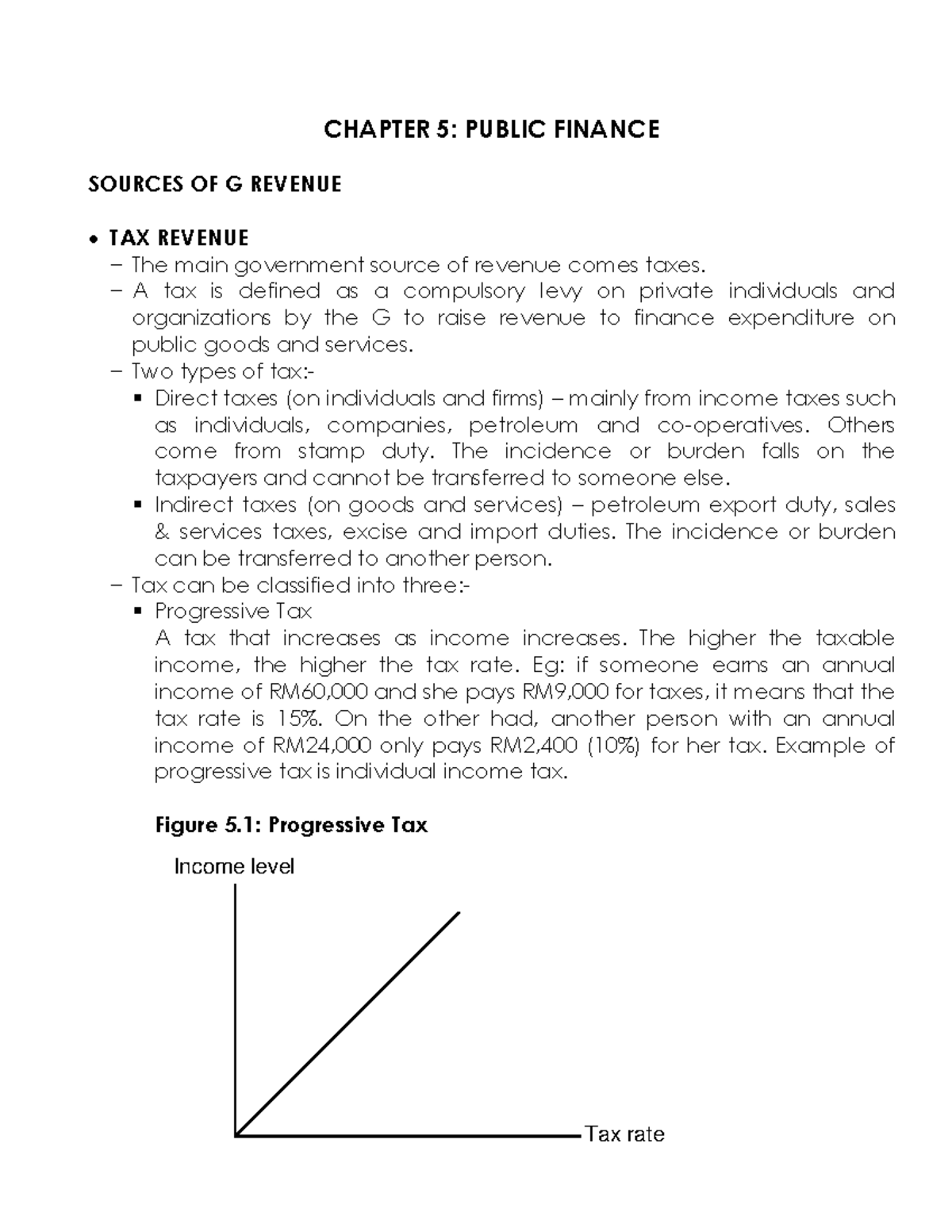 Chapter 5 - CHAPTER 5: PUBLIC FINANCE SOURCES OF G REVENUE TAX REVENUE ...