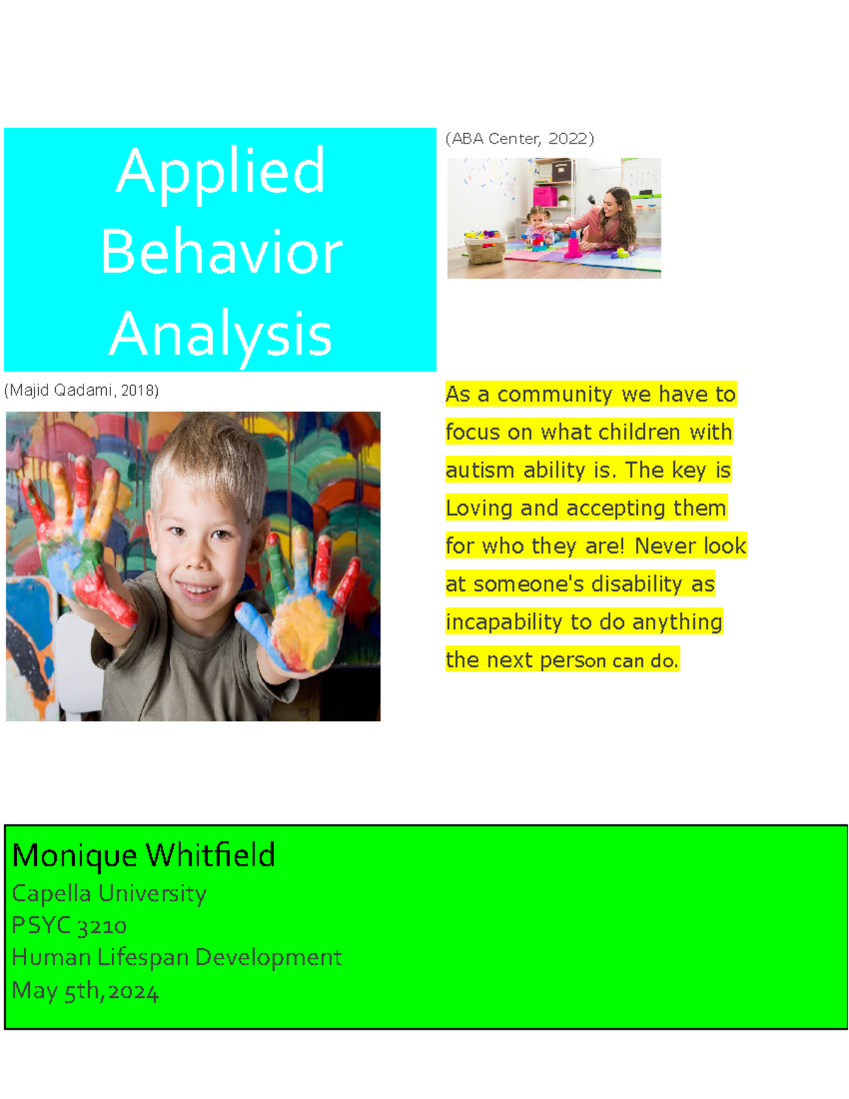 Cf brochure template - Applied Behavior Analysis (ABA Center, 2022 ...