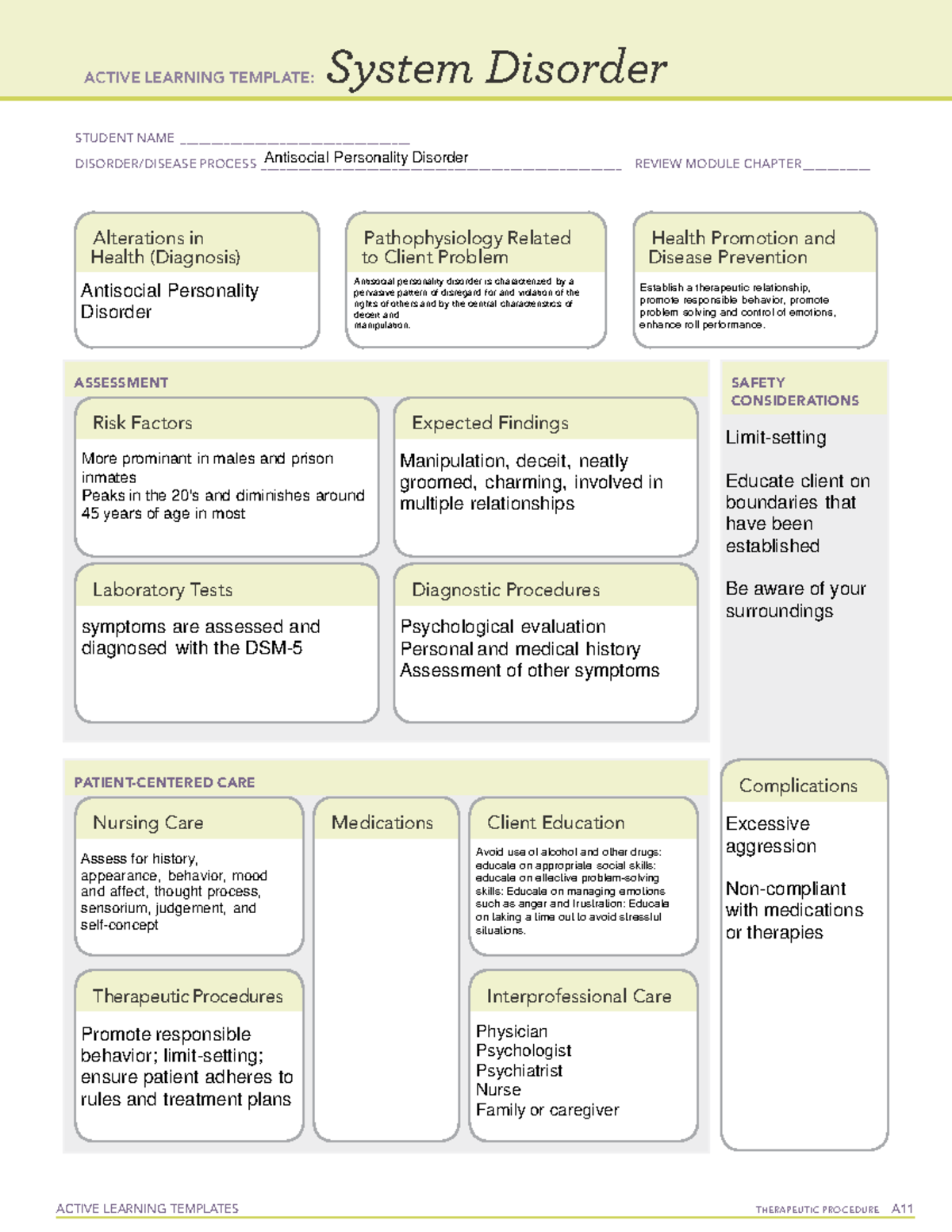 Antisocial Personality Disorder - ACTIVE LEARNING TEMPLATES THERAPEUTIC ...