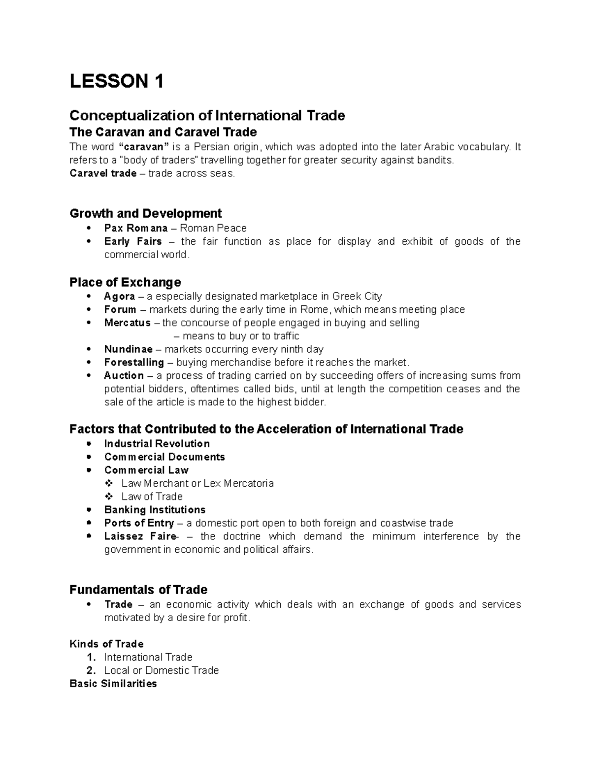 International Business Trade Reviewer - business administration - WMSU ...