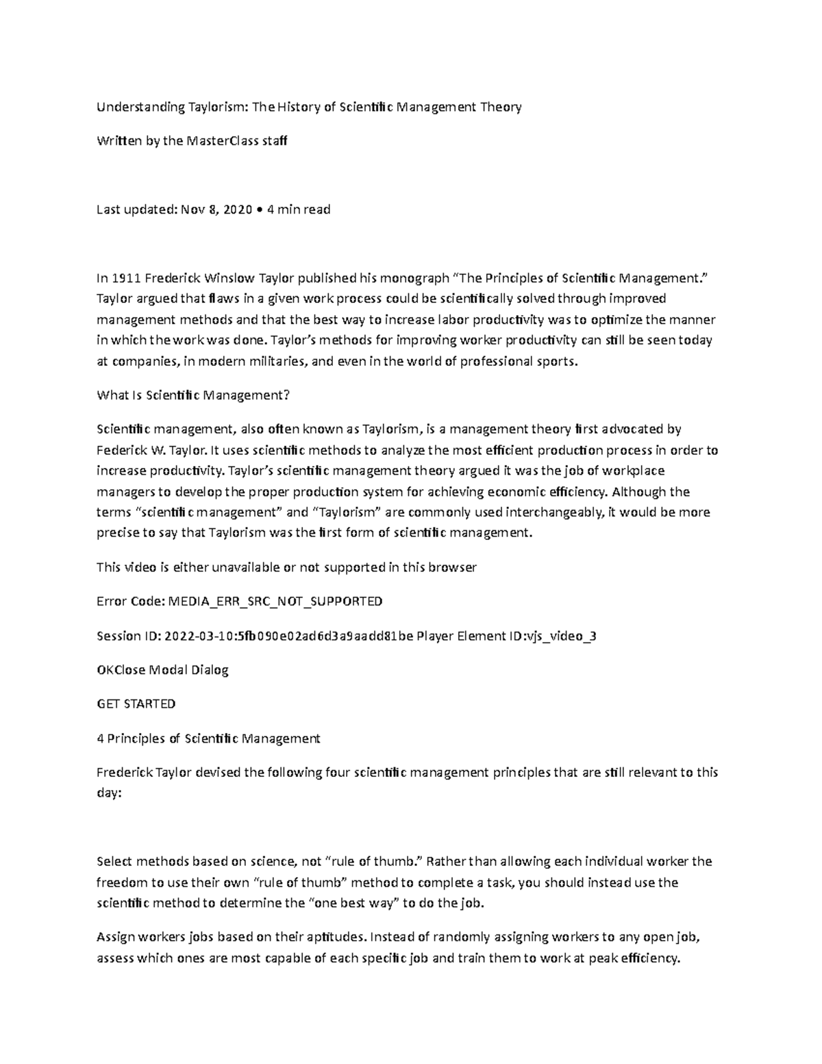 Frederick Taylor - Understanding Taylorism: The History of Scientific ...