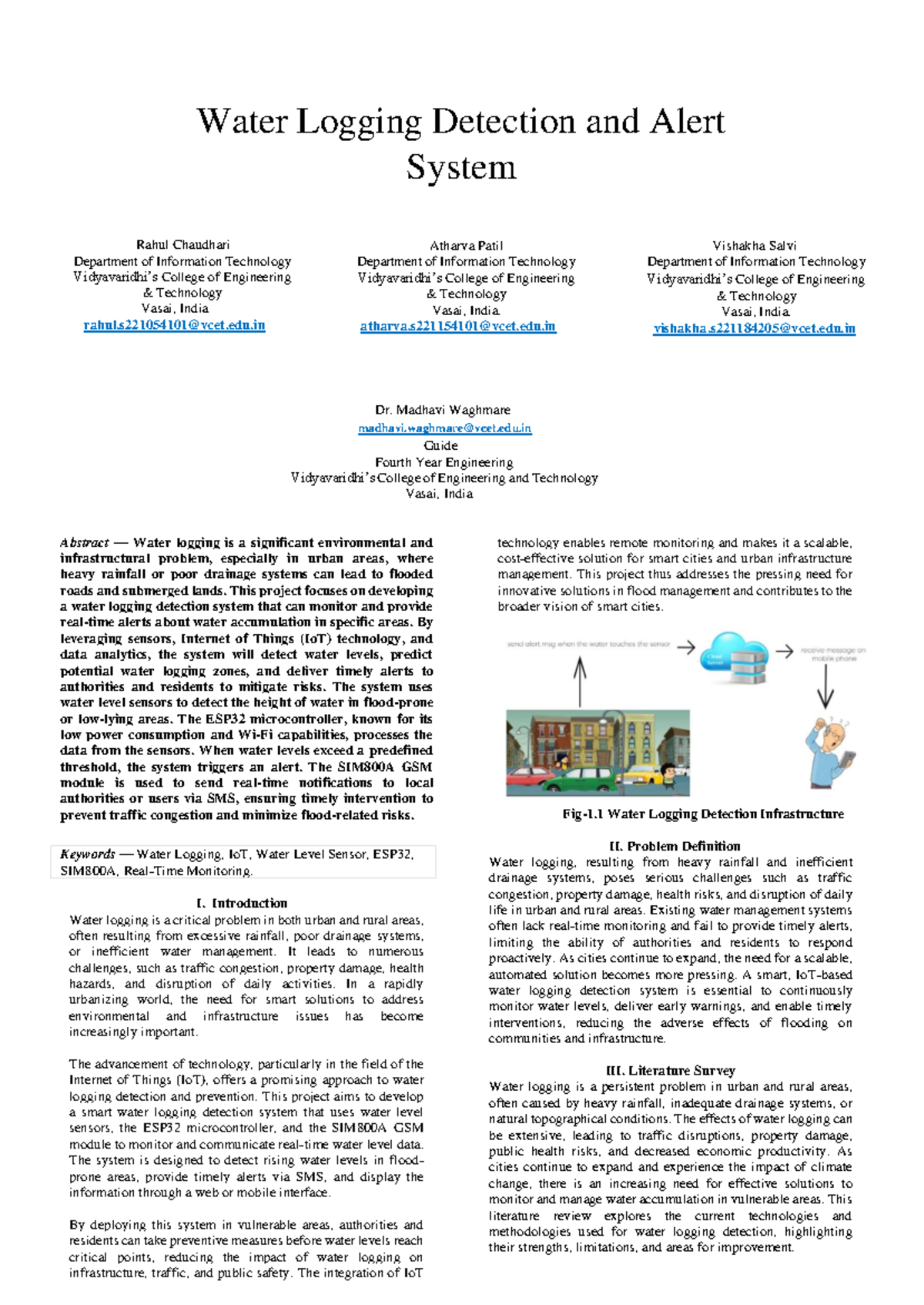 IOE IEEE Wldas PDF - IOE IEEE Water logging detection and alert system ...