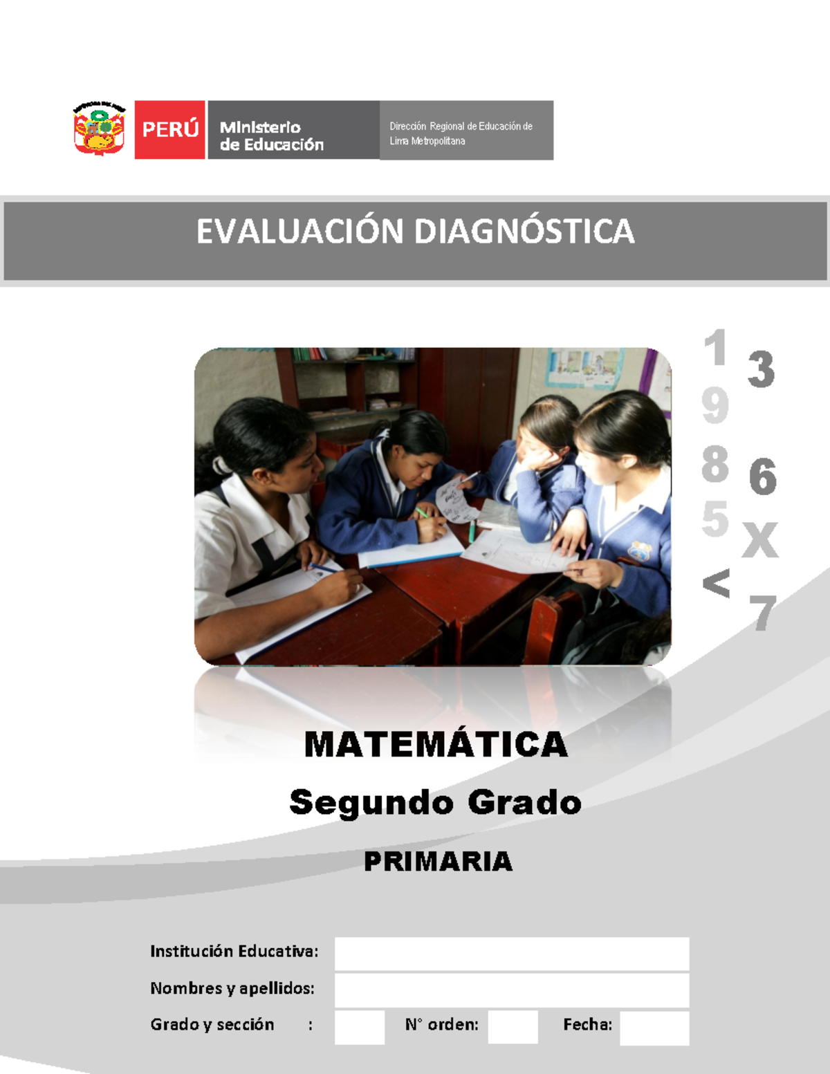 2- Evaluacion Diagnostica Segundo Grado 11 04 2016 - DirecciÛn Regional ...