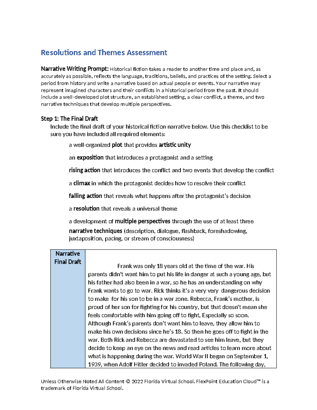 Resolutions and Themes Assessment - Resolutions and Themes Assessment ...