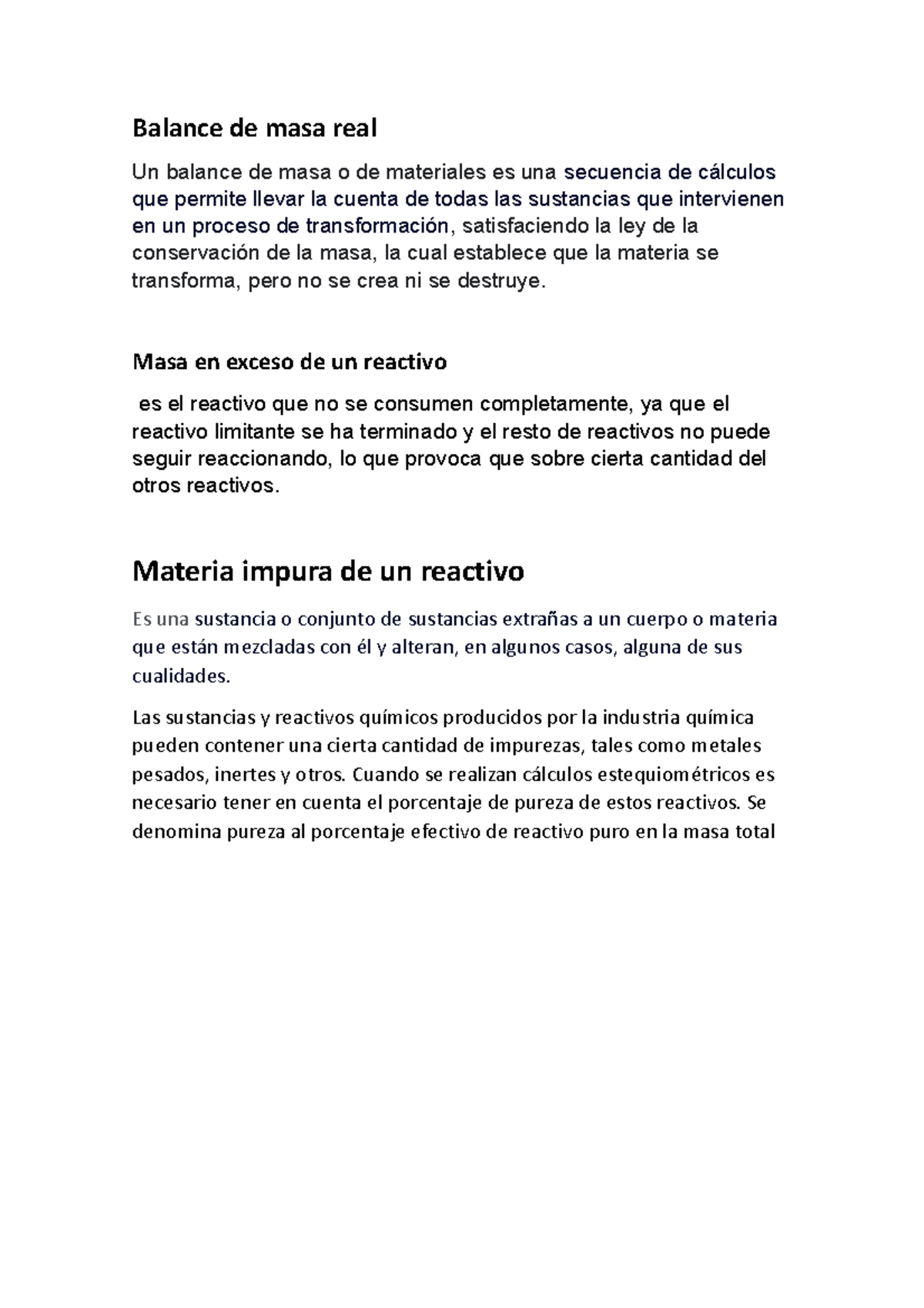 Balance de masa real - k lññlñl - Balance de masa real Un balance de ...