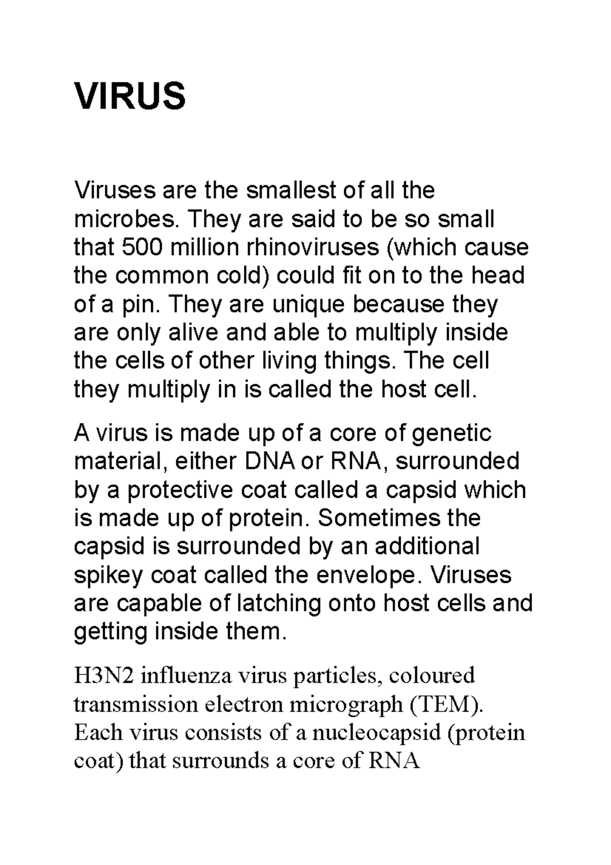 introduction of Virus - VIRUS Viruses are the smallest of all the ...