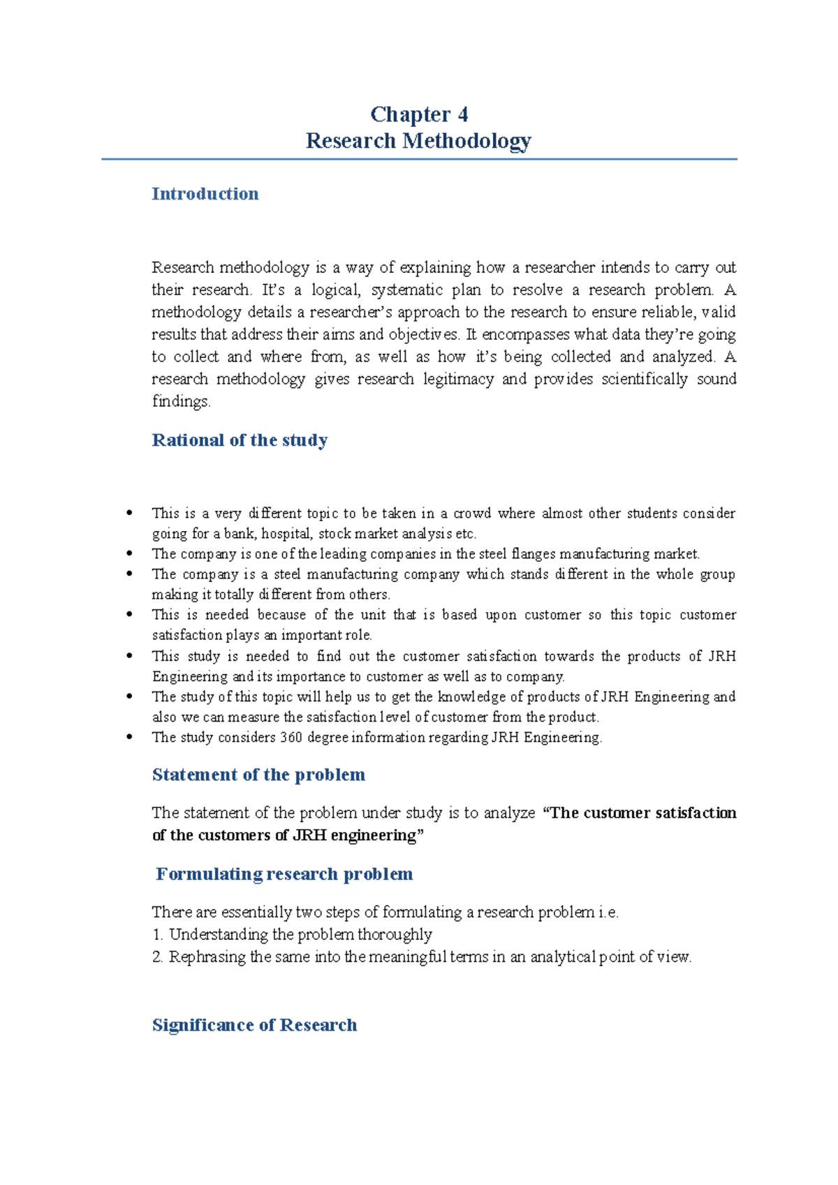 CH 4 Dhwani - you will get from it - Chapter 4 Research Methodology Introduction Research - Studocu
