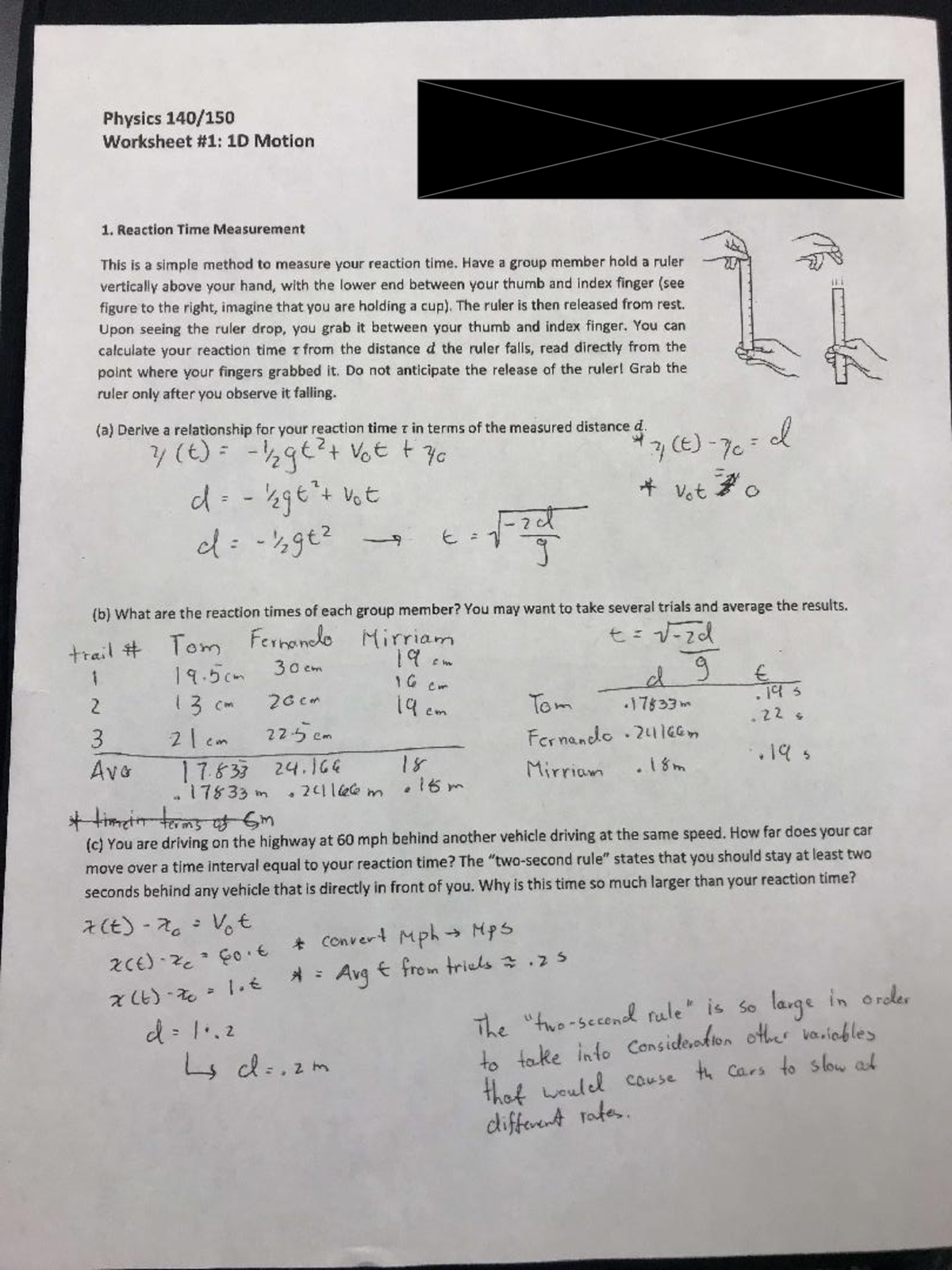 Worksheet 1 - PHYS 150 - Studocu