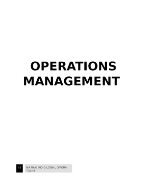 Operations Management 1 - OPERATIONS MANAGEMENT INTRODUCTION TO ...