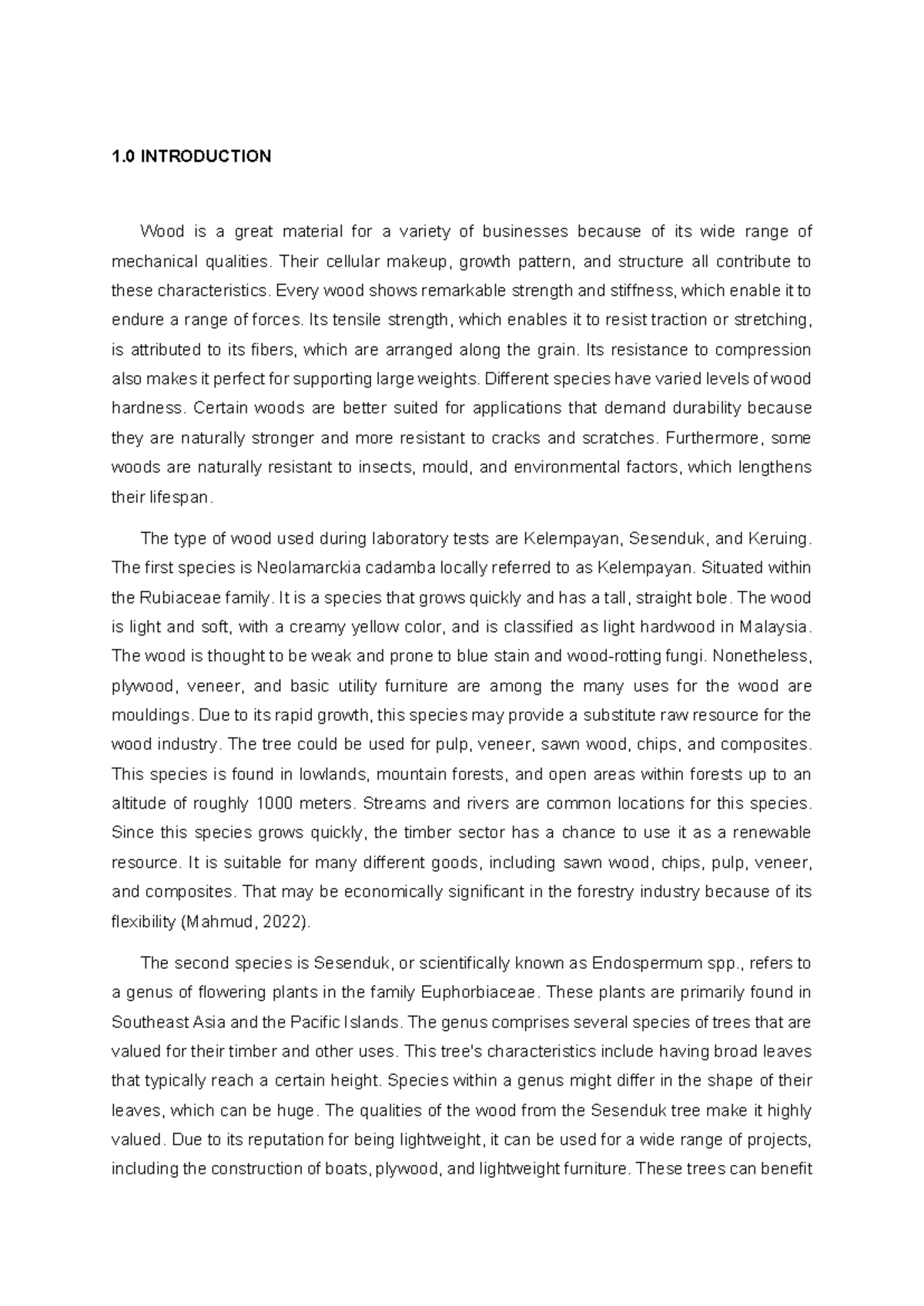 Conclusion LAB FUR632 - goodness - 1 INTRODUCTION Wood is a great ...