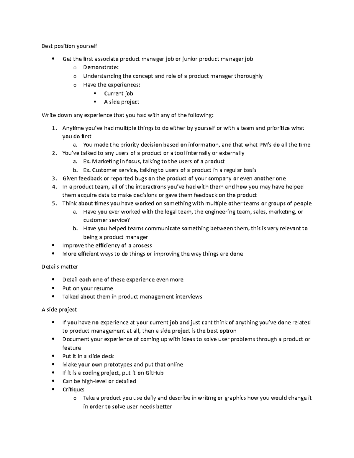 PM Careers - These are lecture notes that were very helpful for the ...