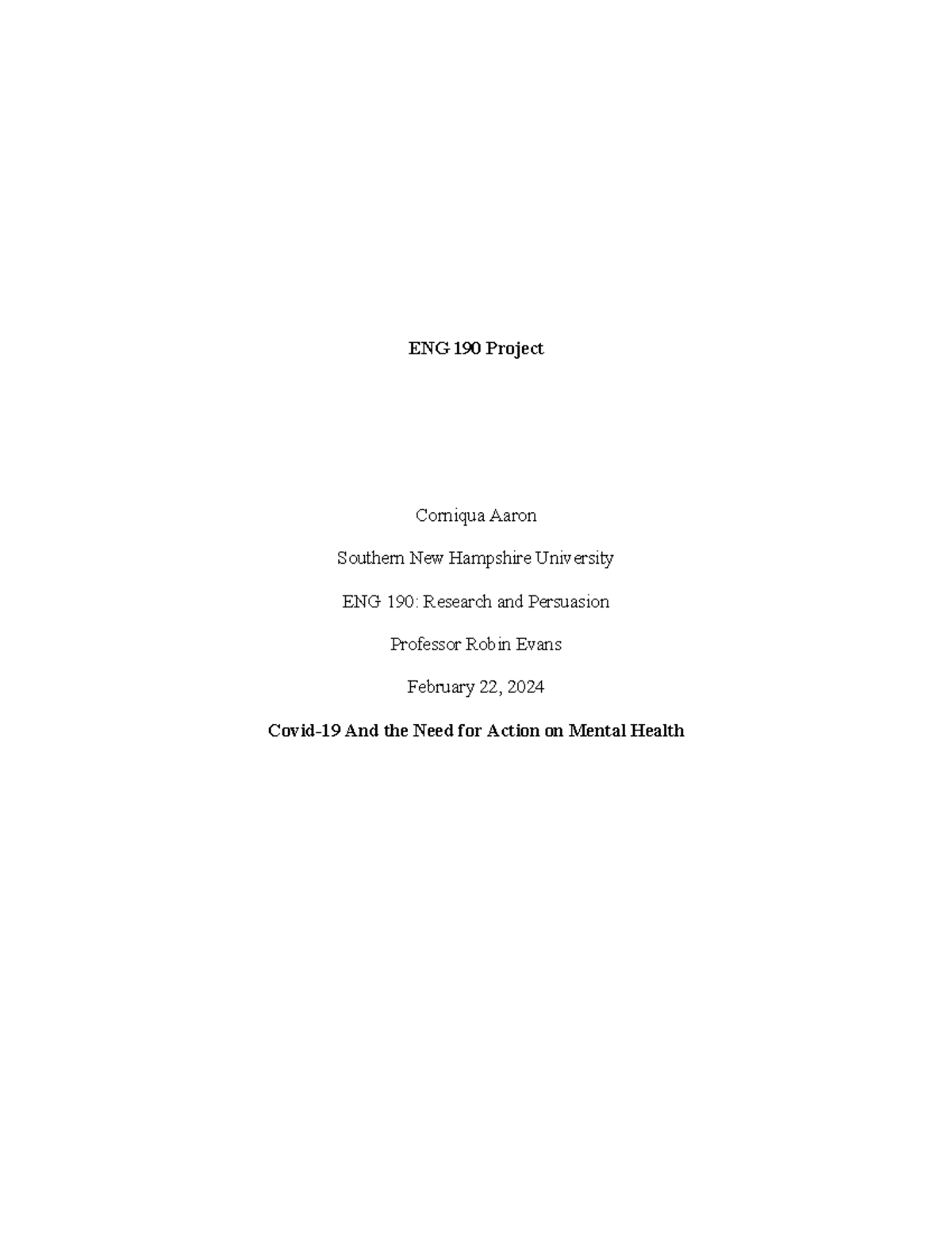 7-1Project ENG-190 - Research paper with cited sources - ENG 190 ...