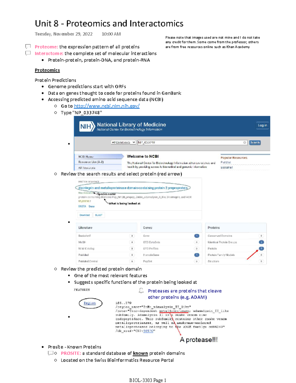 Unit 8 - Proteomics and Interactomics - Proteome: the expression ...