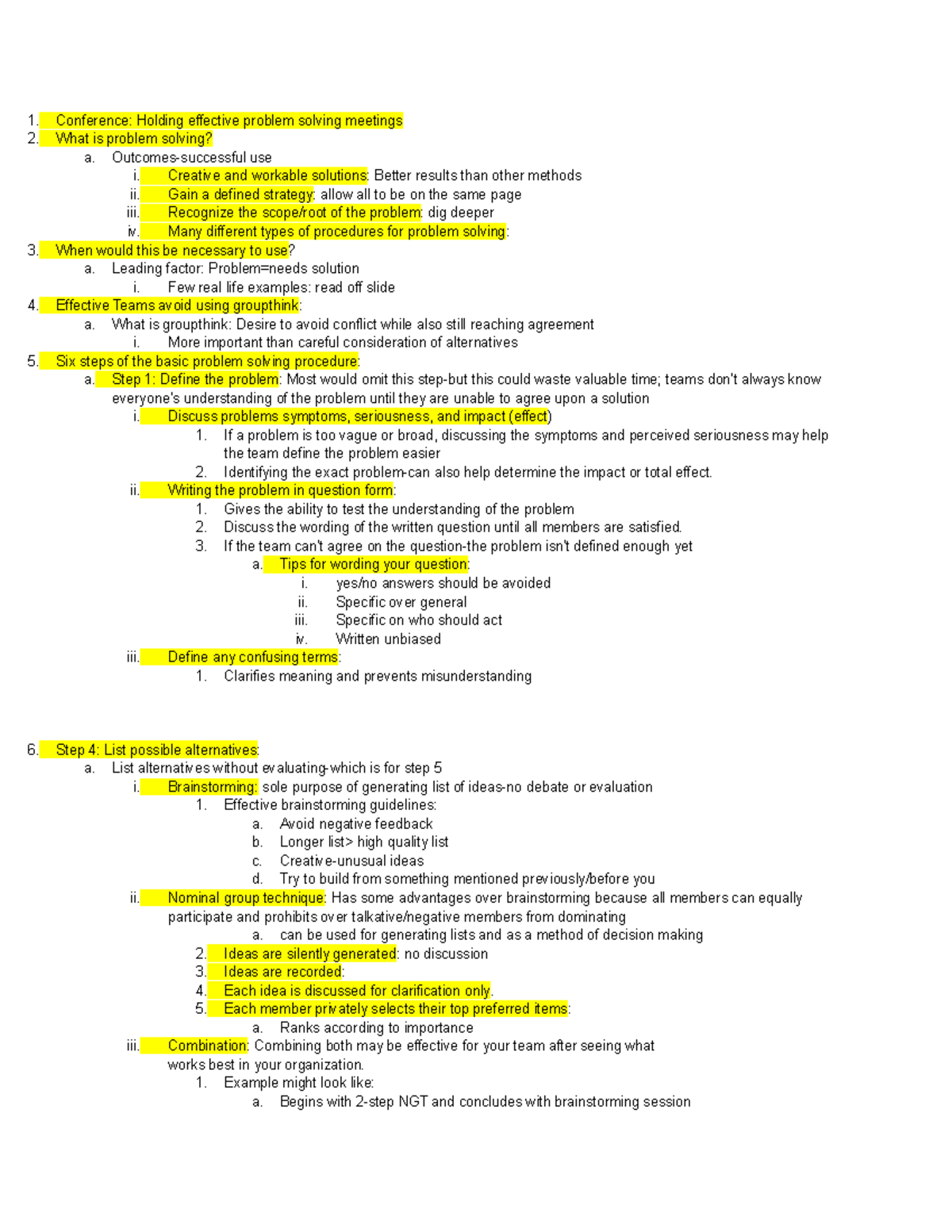 Group Project-final - Conference: Holding effective problem solving ...