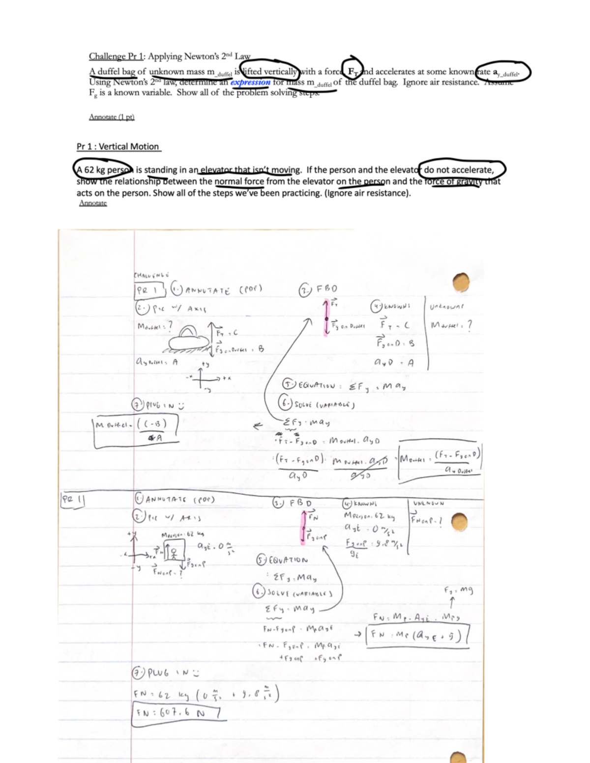 Newton 2ND LAW Practice Problem - PHYS 2A - Studocu