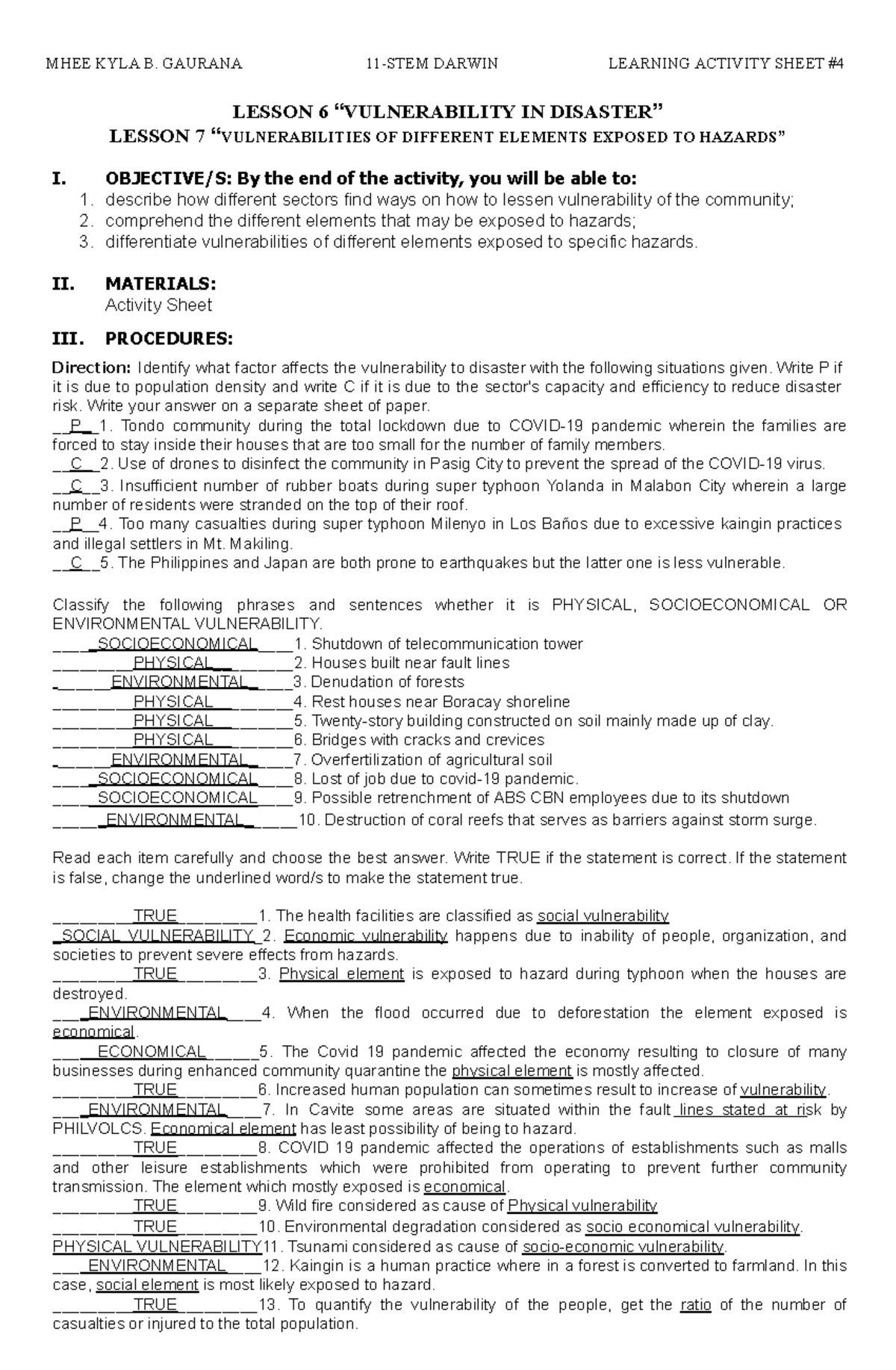DRRR ACT 4 - act - MHEE KYLA B. GAURANA 11-STEM DARWIN LEARNING ...