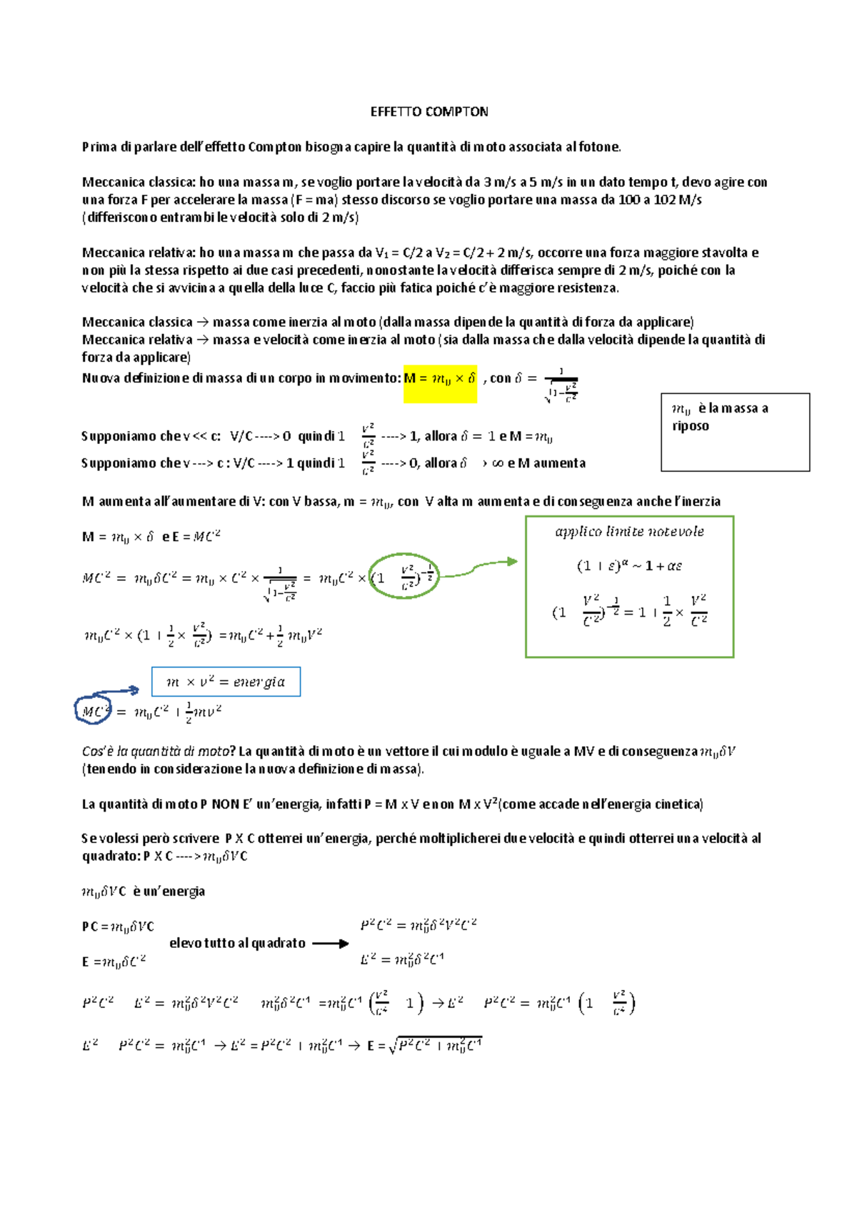 Effetto Compton - EFFETTO COMPTON Prima di parlare dell’effetto Compton ...