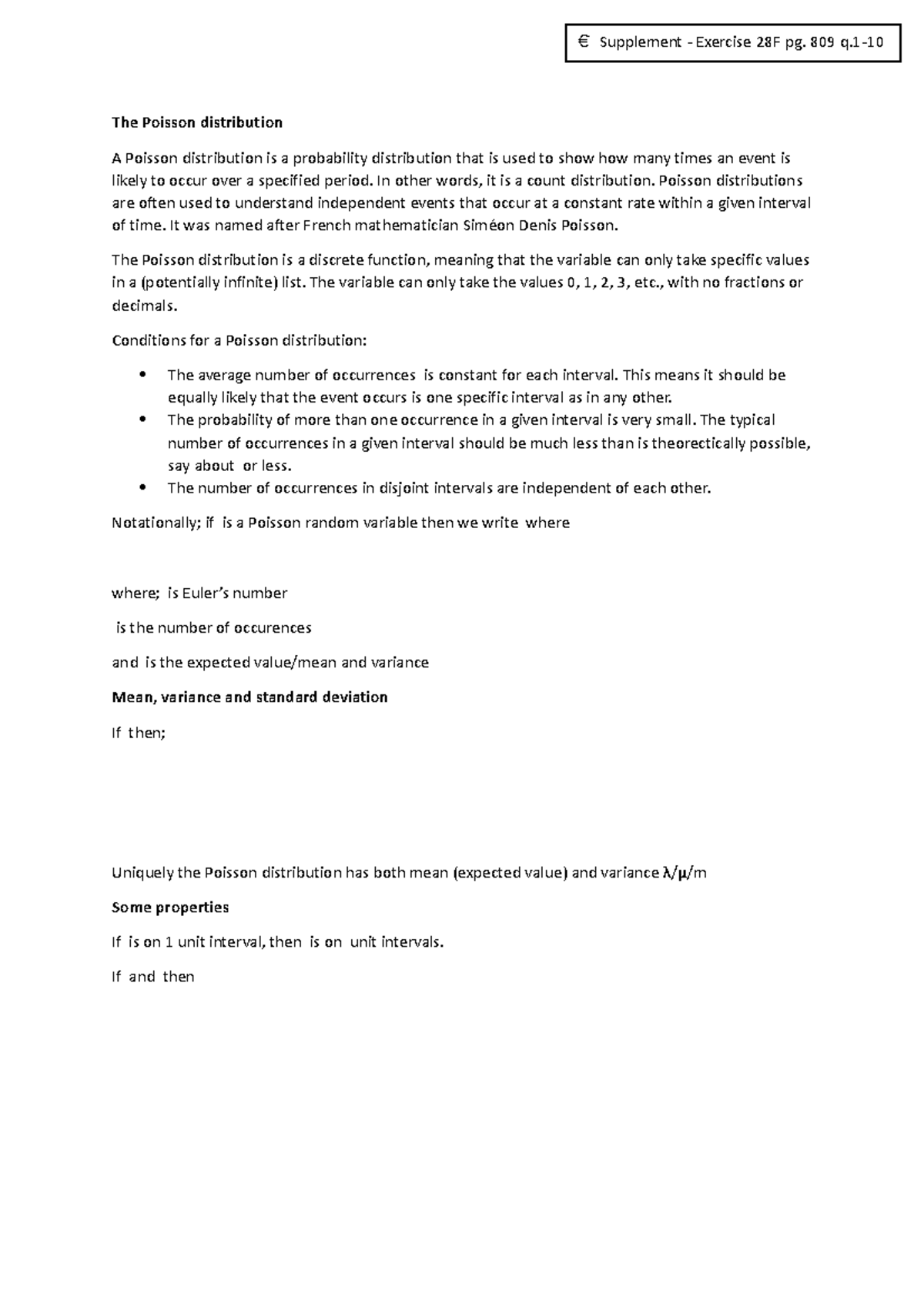 8. The Poisson Distribution - The Poisson distribution A Poisson ...