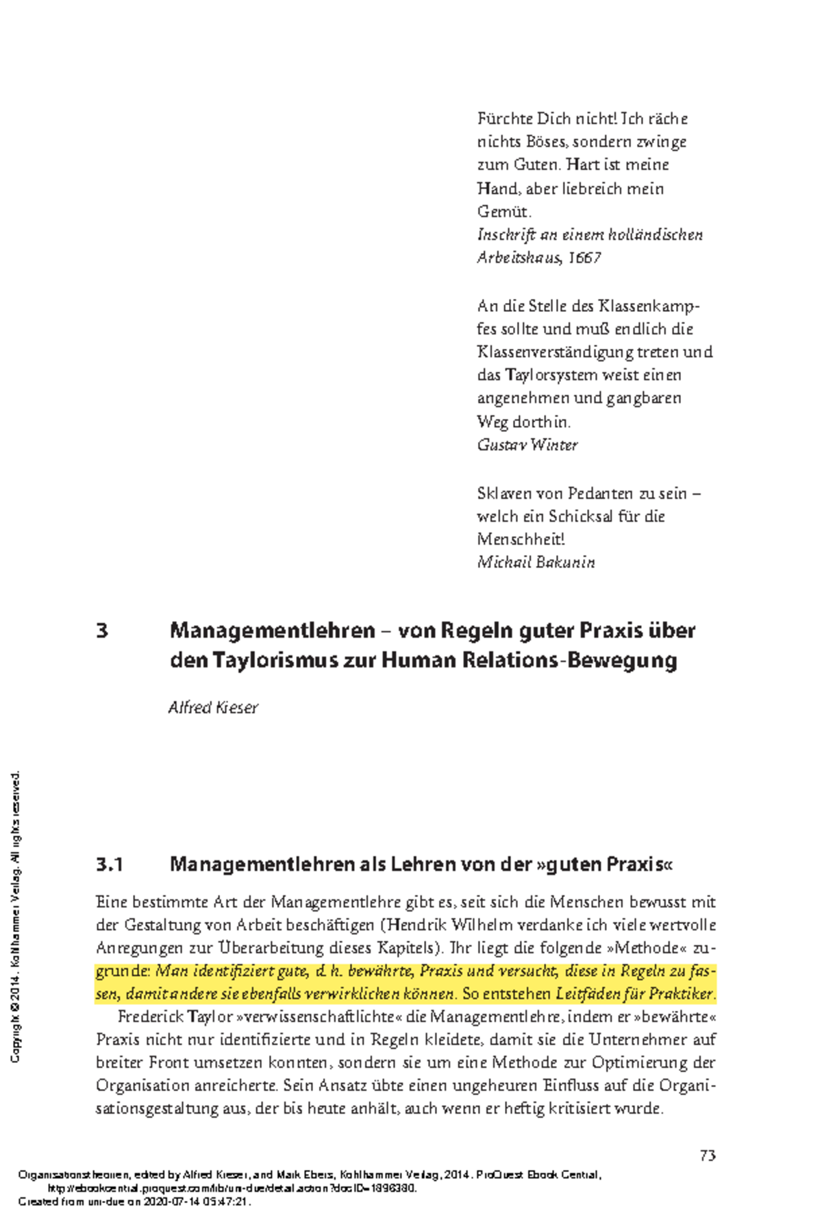 Organisationstheorien - (3 Managementlehren – von Regeln guter Praxis ...