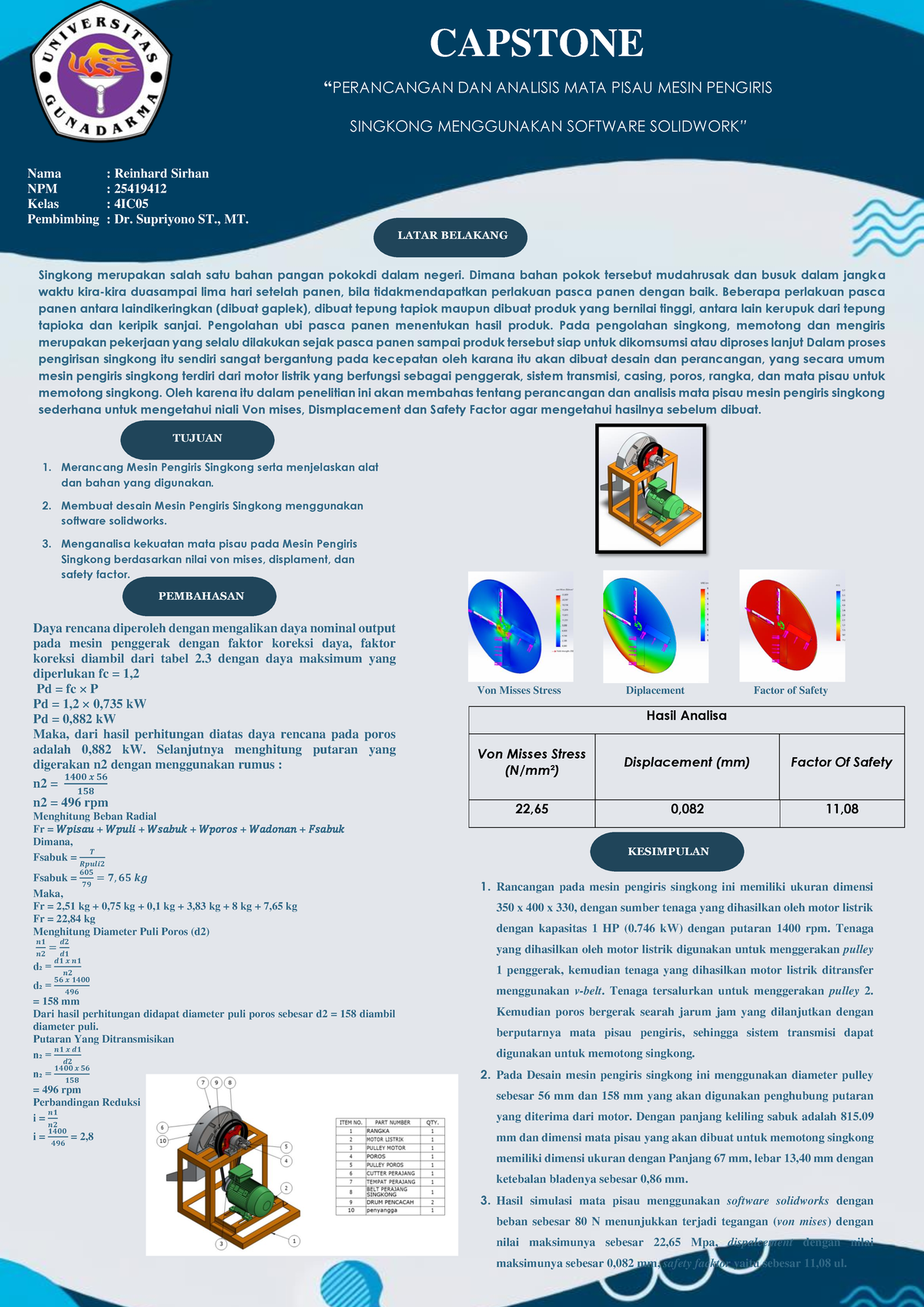 Poster Reinhardsirhan - Hasil Analisa Von Misses Stress (N/mm² ...