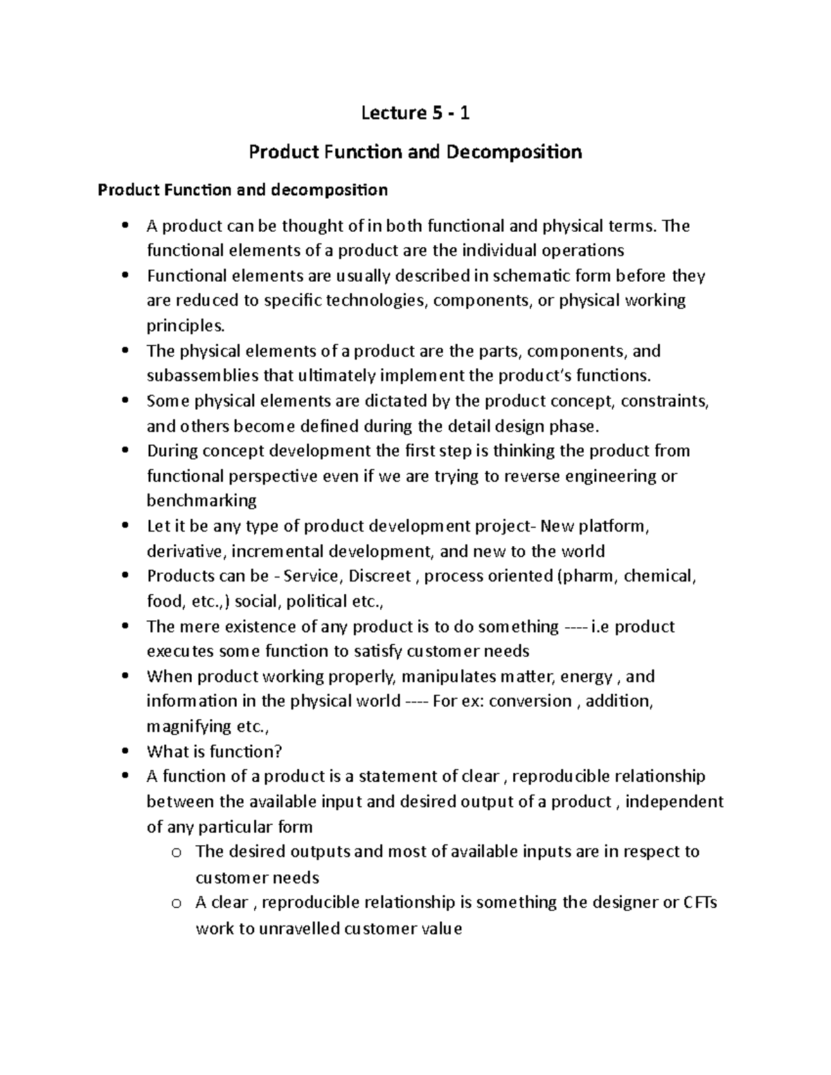 Lecture 5 - Product Function and decomposition - Lecture 5 - 1 Product ...