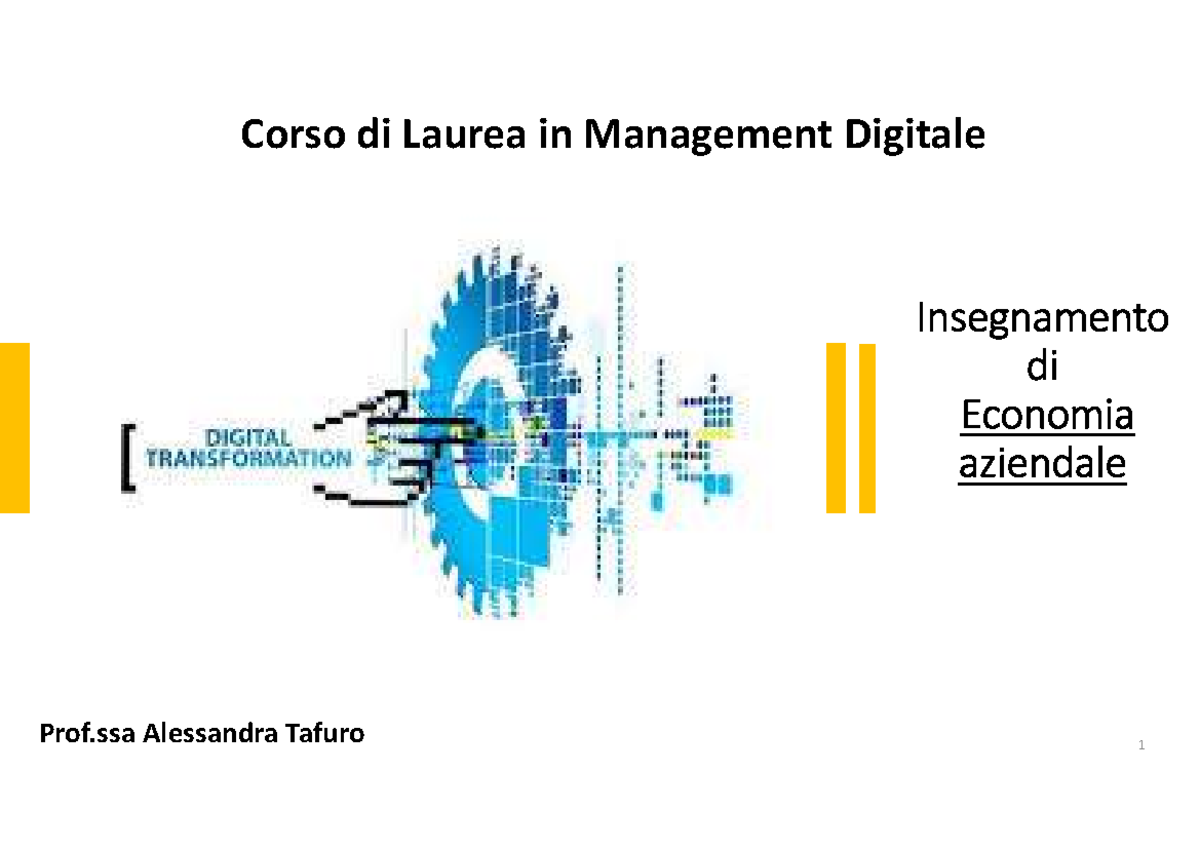 Introduzione Ecoonomia aziendale - Warning: TT: undefined function: 32 Insegnamento di Economia ...