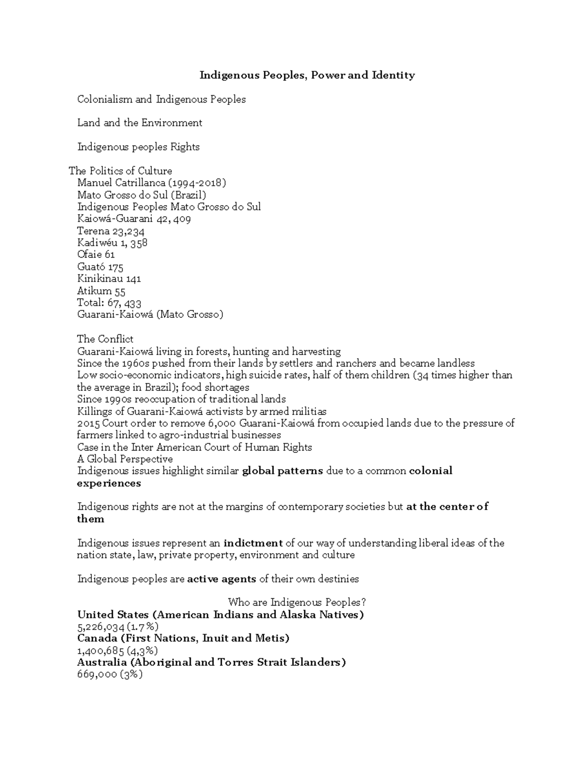 Indigenous Peoples lecture 1 - Indigenous Peoples, Power and Identity ...