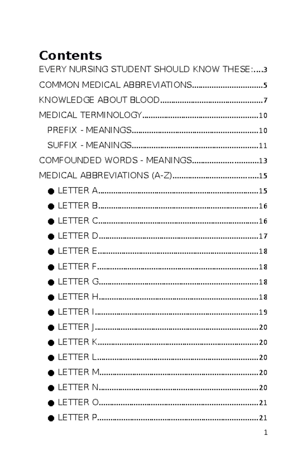 A Nursing Student Notes - Contents EVERY NURSING STUDENT SHOULD KNOW ...