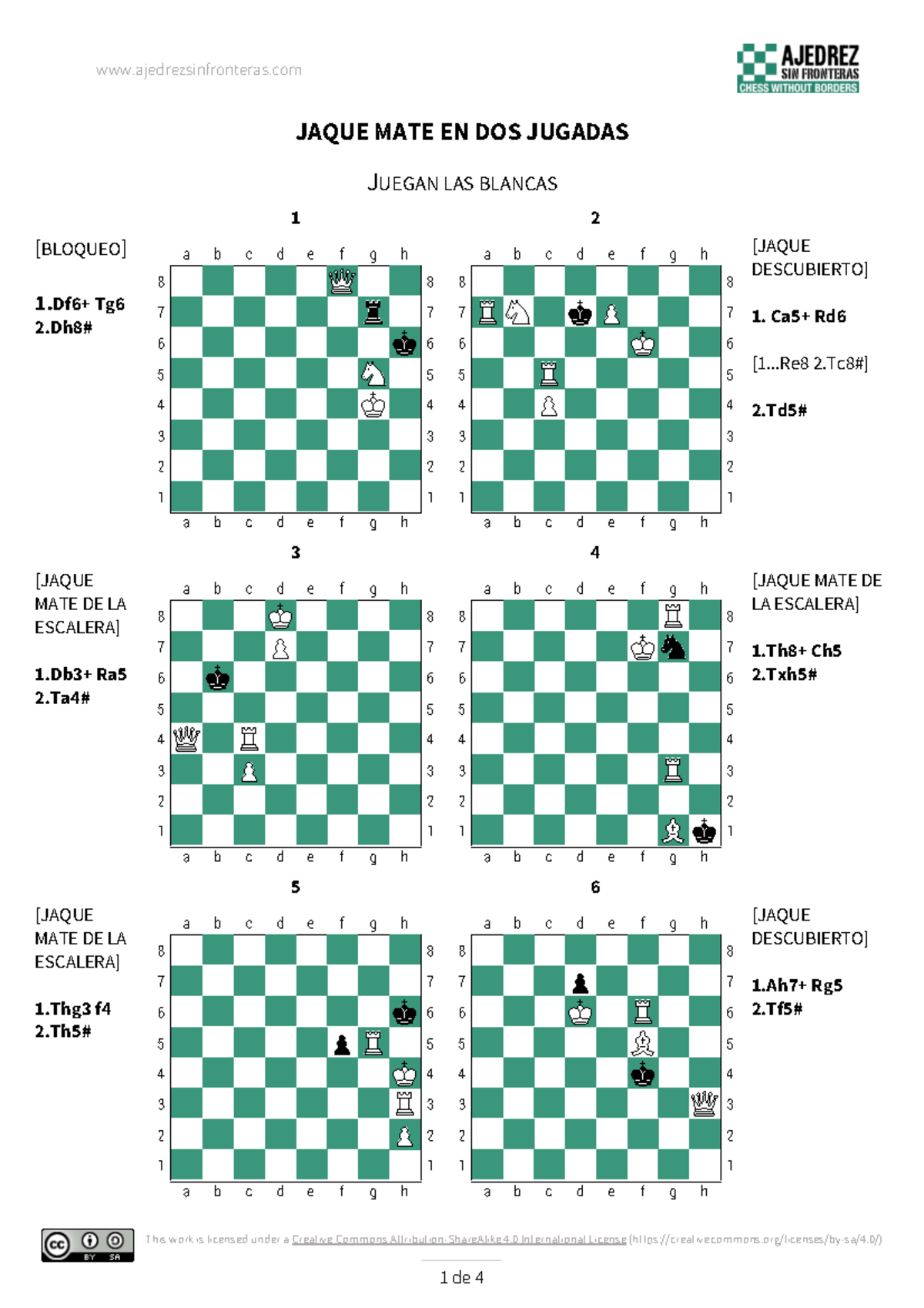 Mates en 2 - Apuntes sobre el ajedrez - This work is licensed under a ...