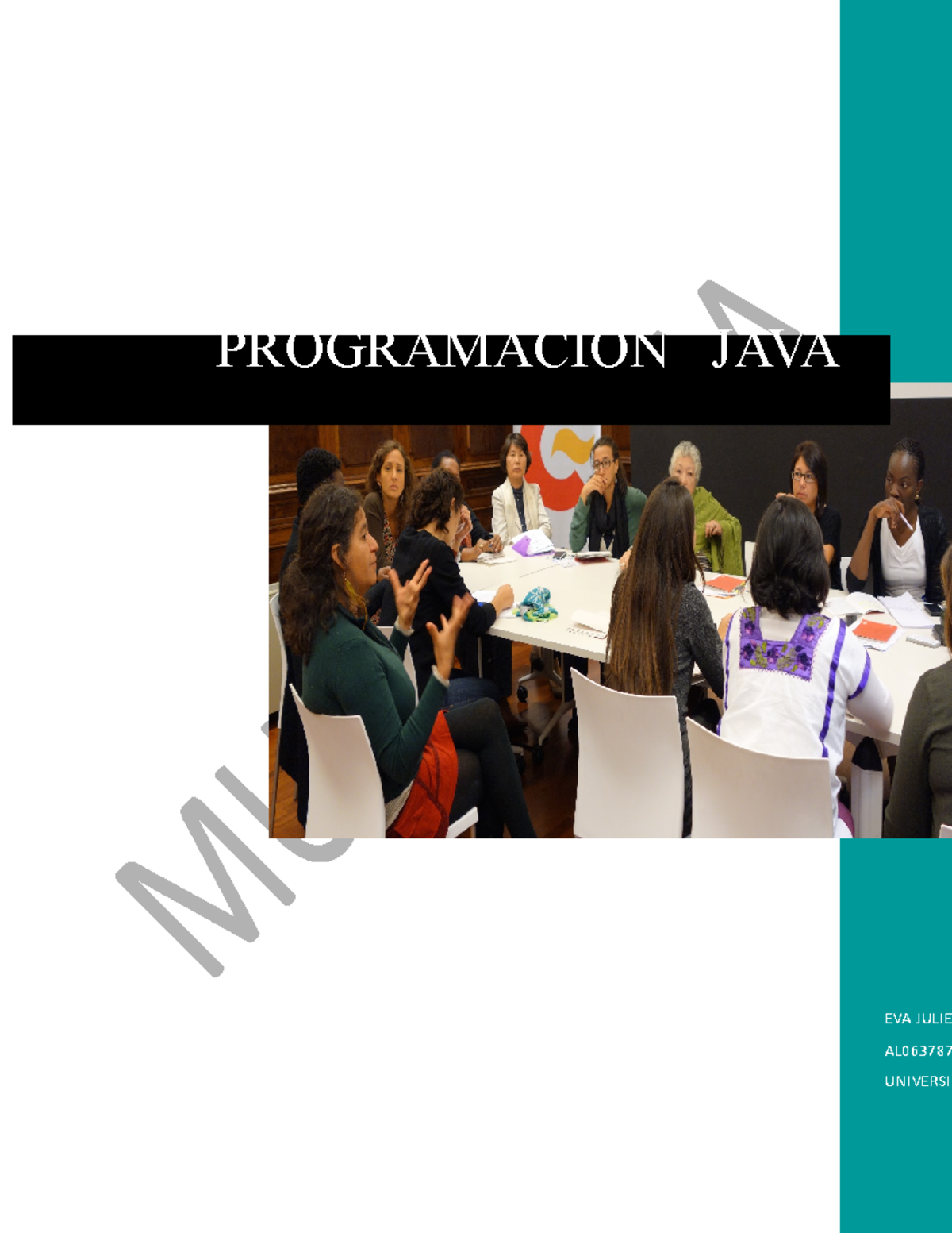 Programacion java - EVA JULIE AL UNIVERSID PROGRAMACION JAVA ...