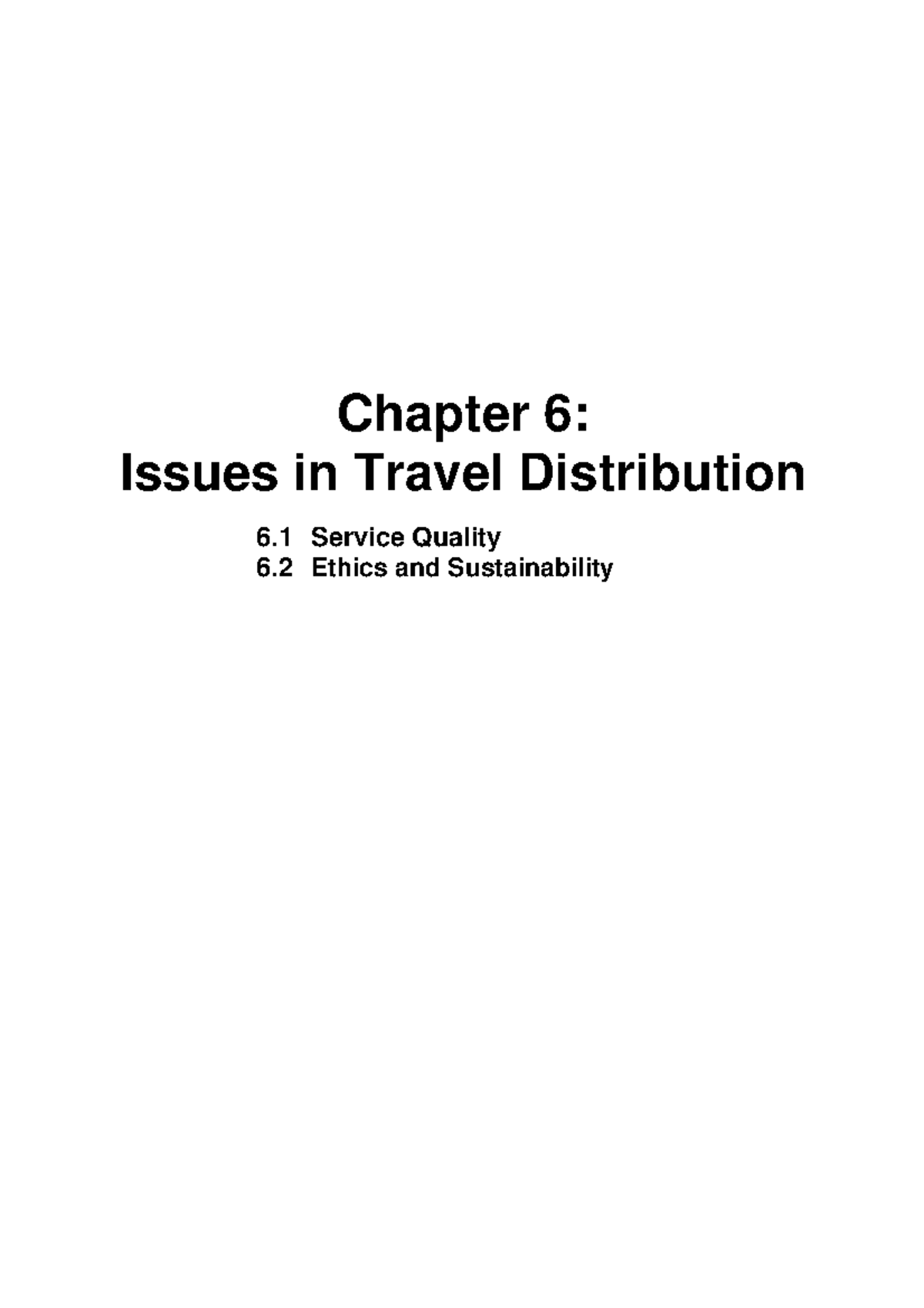 C6 [ Notes] Issues in Travel Distribution - Chapter 6: Issues in Travel ...