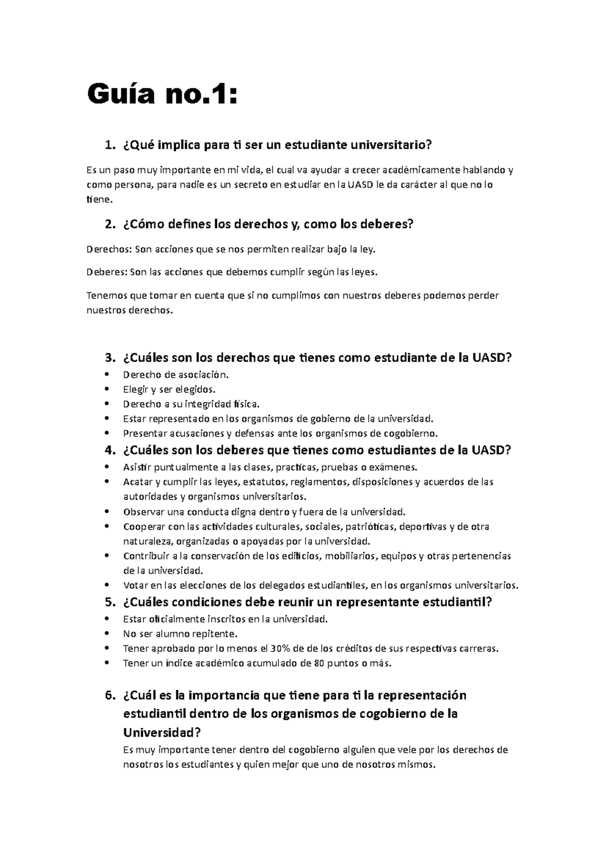Guía no 1 - Nota: A - Guía no: 1. ¿Qué implica para ti ser un ...