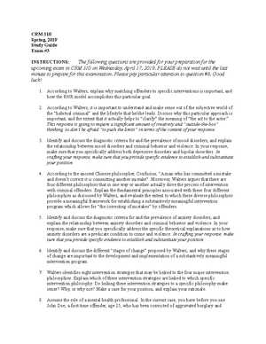 CRM 206 Final Exam - CRM 206 - Studocu